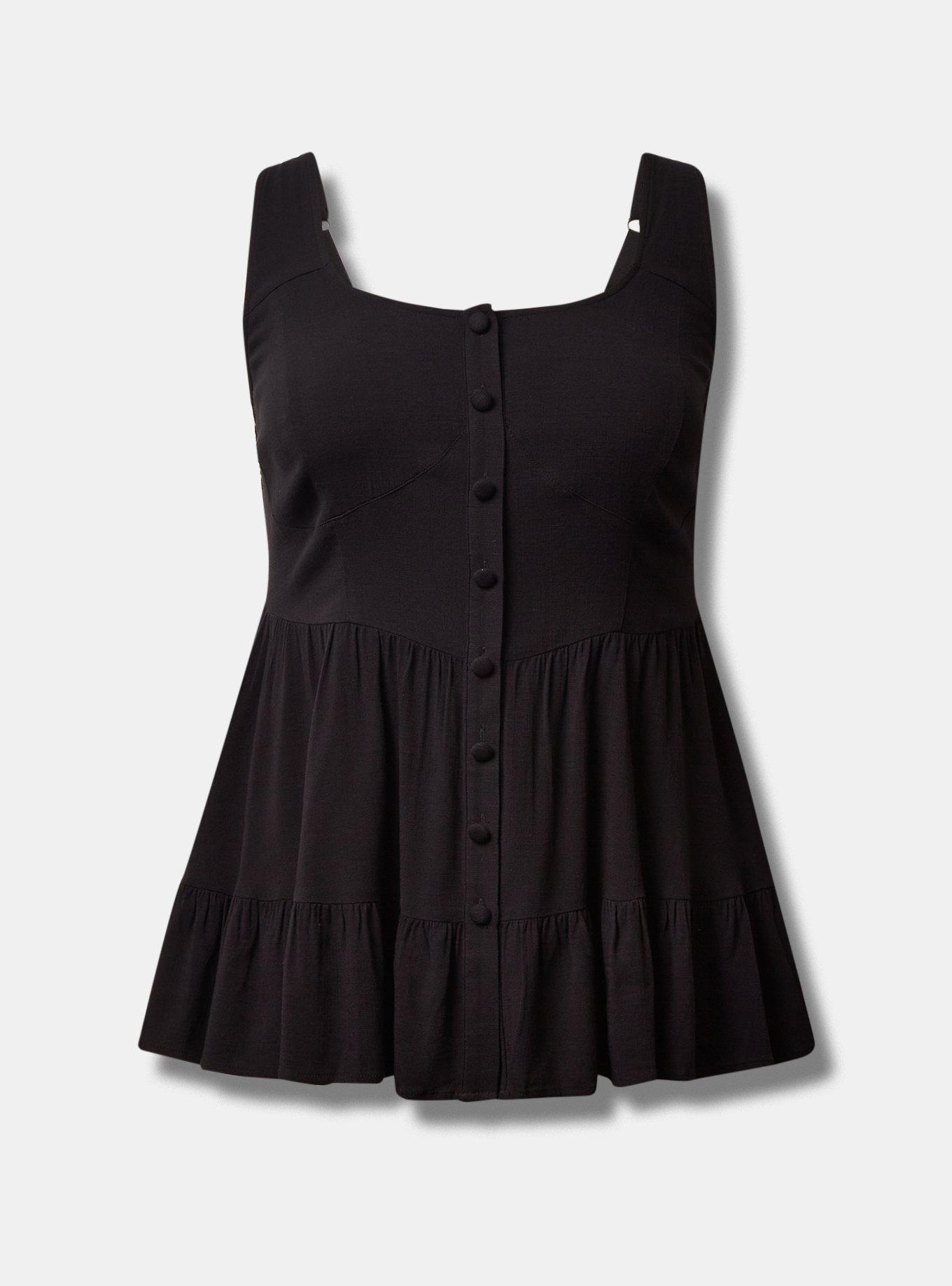 Plus Size - Fit And Flare Rayon Slub Corset Tank - Torrid