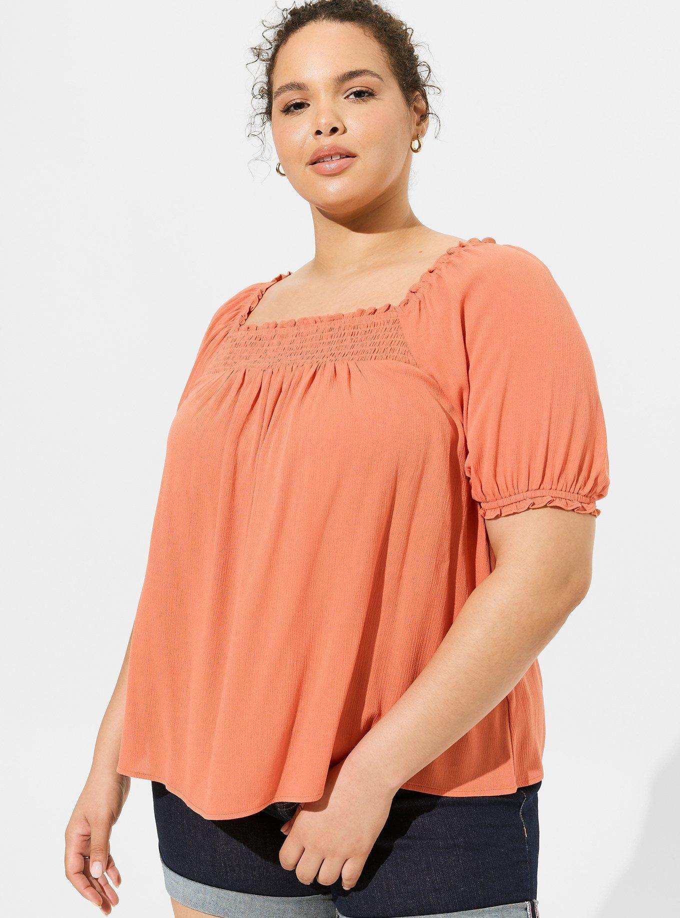 Plus Size - Washable Gauze Smocked Yoke Top - Torrid
