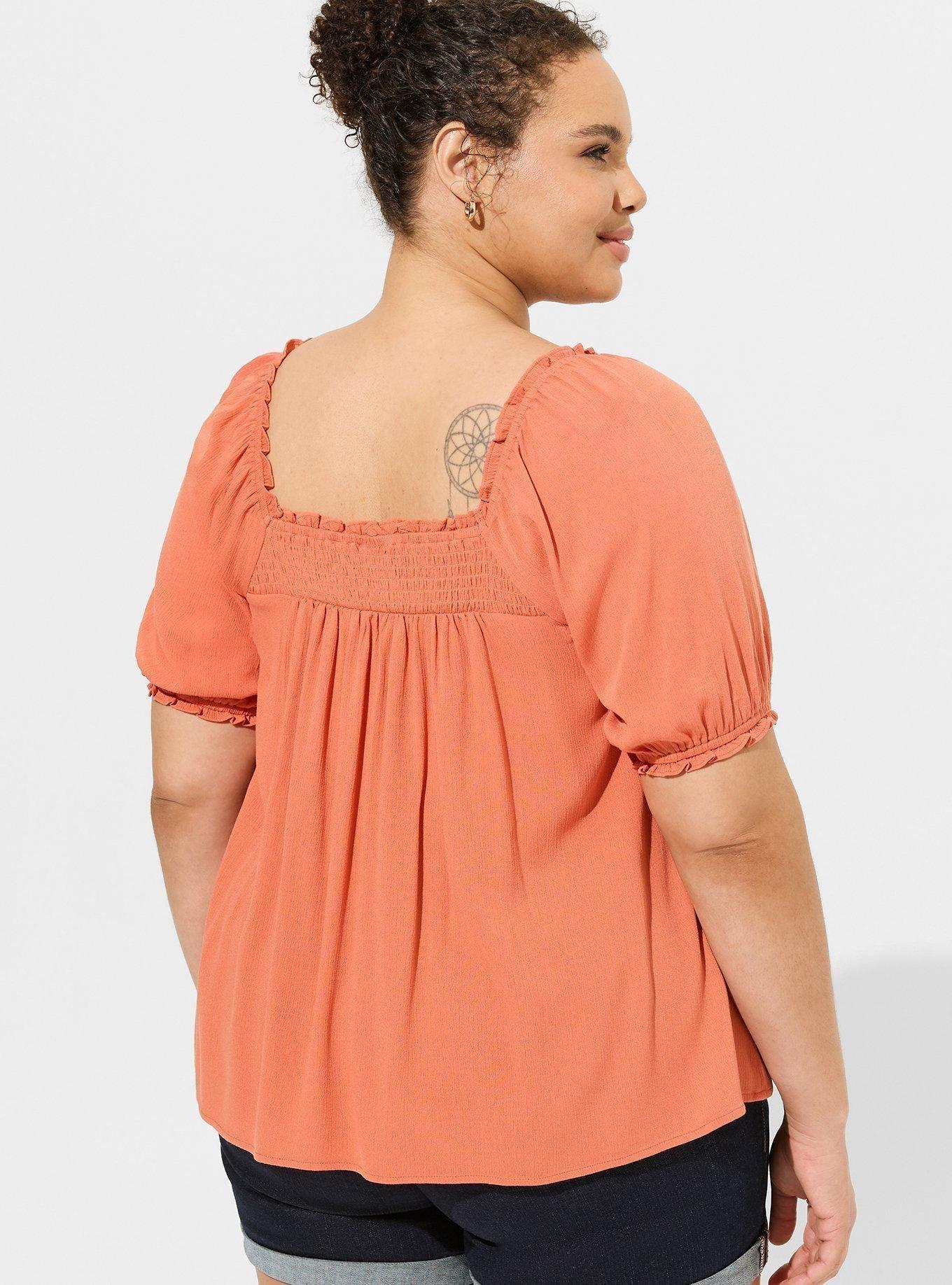Plus Size - Washable Gauze Smocked Yoke Top - Torrid