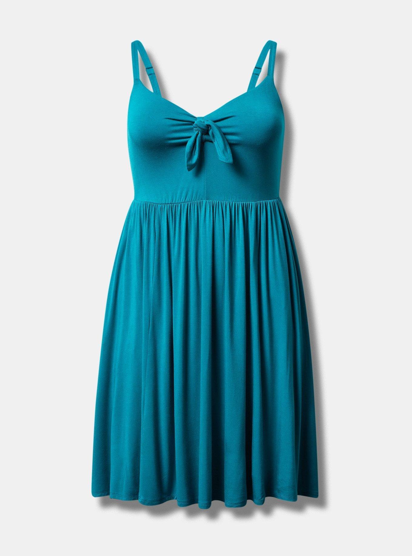 Plus Size - Mini Super Soft Bow Front Skater Dress - Torrid