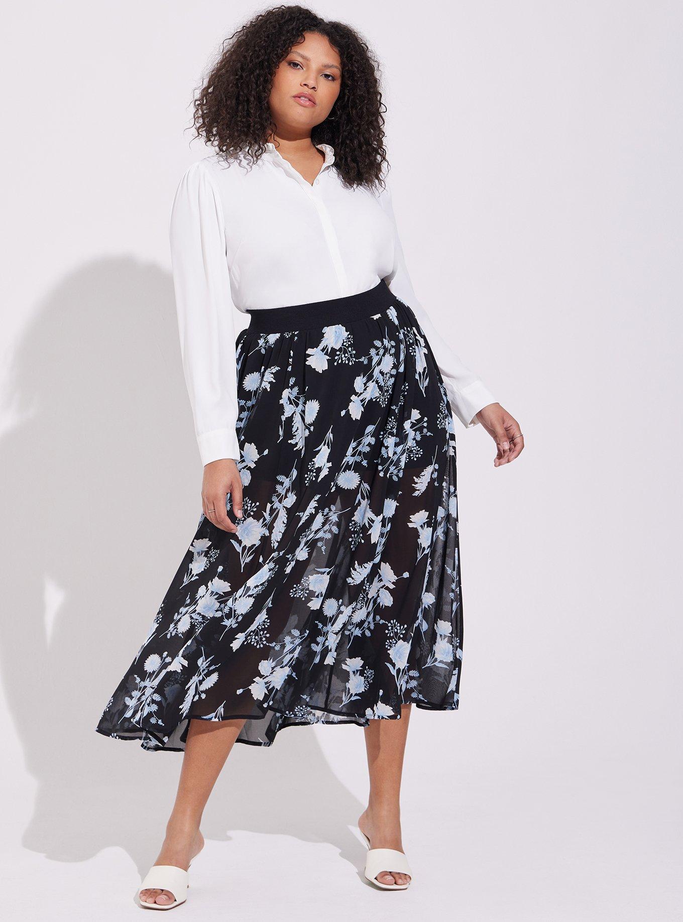 Plus Size - Maxi Chiffon Undershort Skirt - Torrid