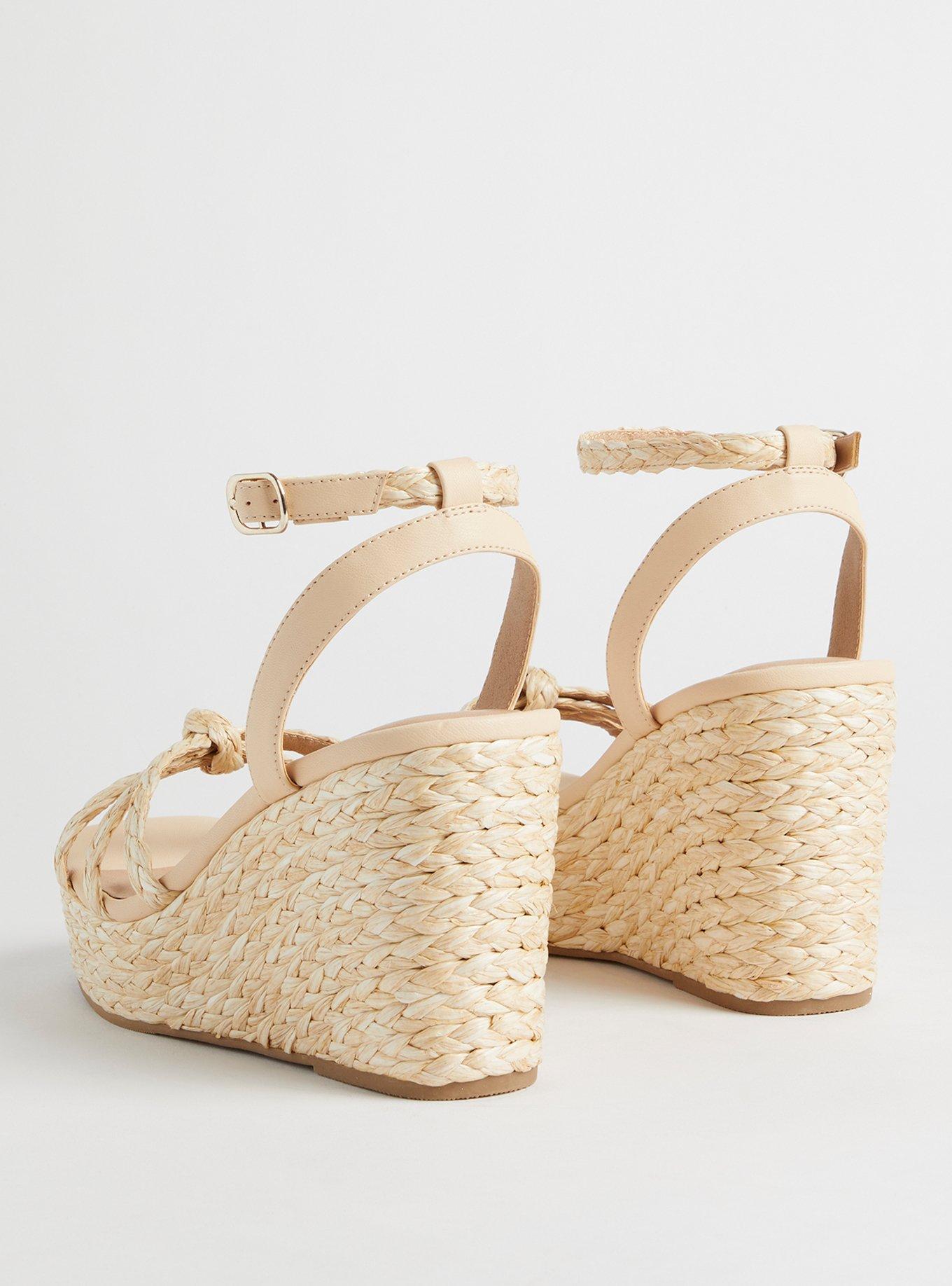Plus Size - Strappy Raffia Platform Wedge (WW) - Torrid