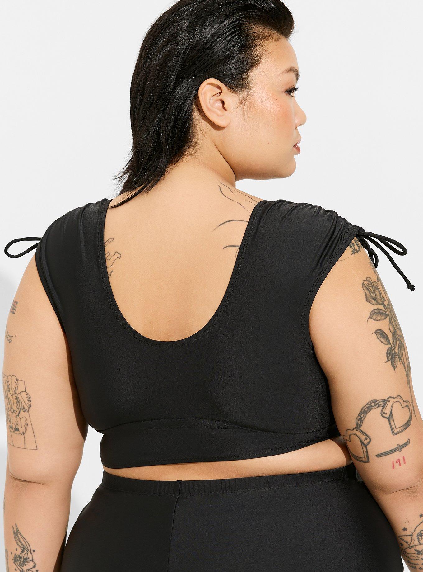 Plus Size - Wireless Cinch Sleeve Triangle Bikini Top - Torrid