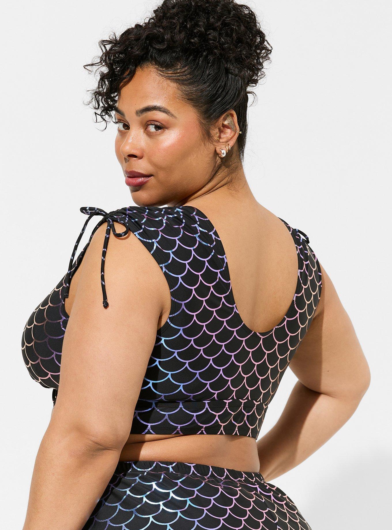 Plus Size - Wireless Cinch Sleeve Triangle Bikini Top - Torrid