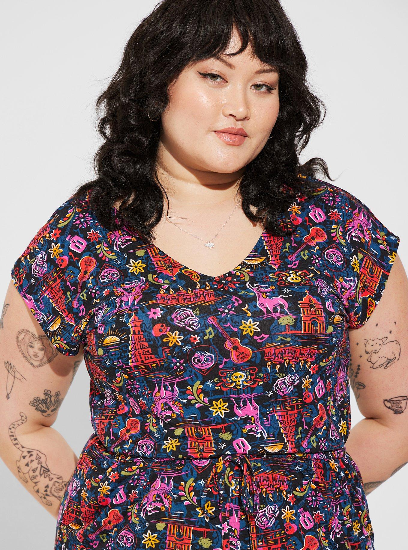 Plus Size - Disney Pixar Coco Super Soft Dolman Sleeve Romper - Torrid