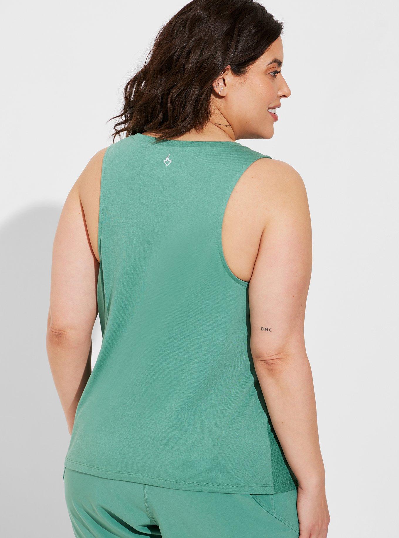 Plus Size - Performance Cotton With Mesh Crew Neck Active Tank - Torrid
