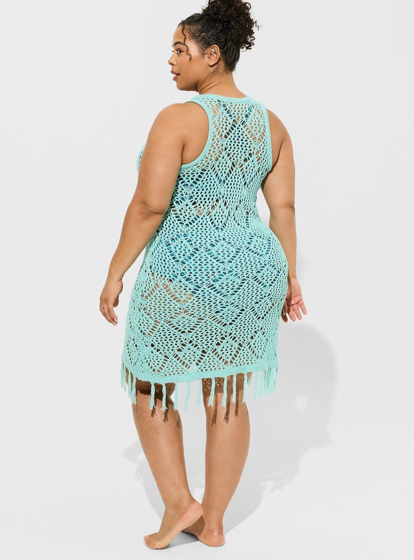 Plus Size - Mini Crochet Fringe Tank Beach Dress - Torrid