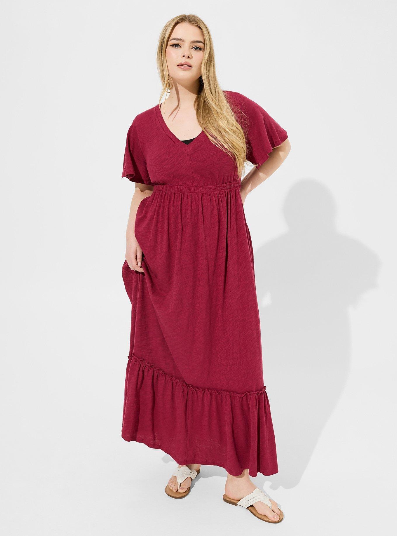 Plus Size - Maxi Cotton Slub Babydoll Beach Dress - Torrid