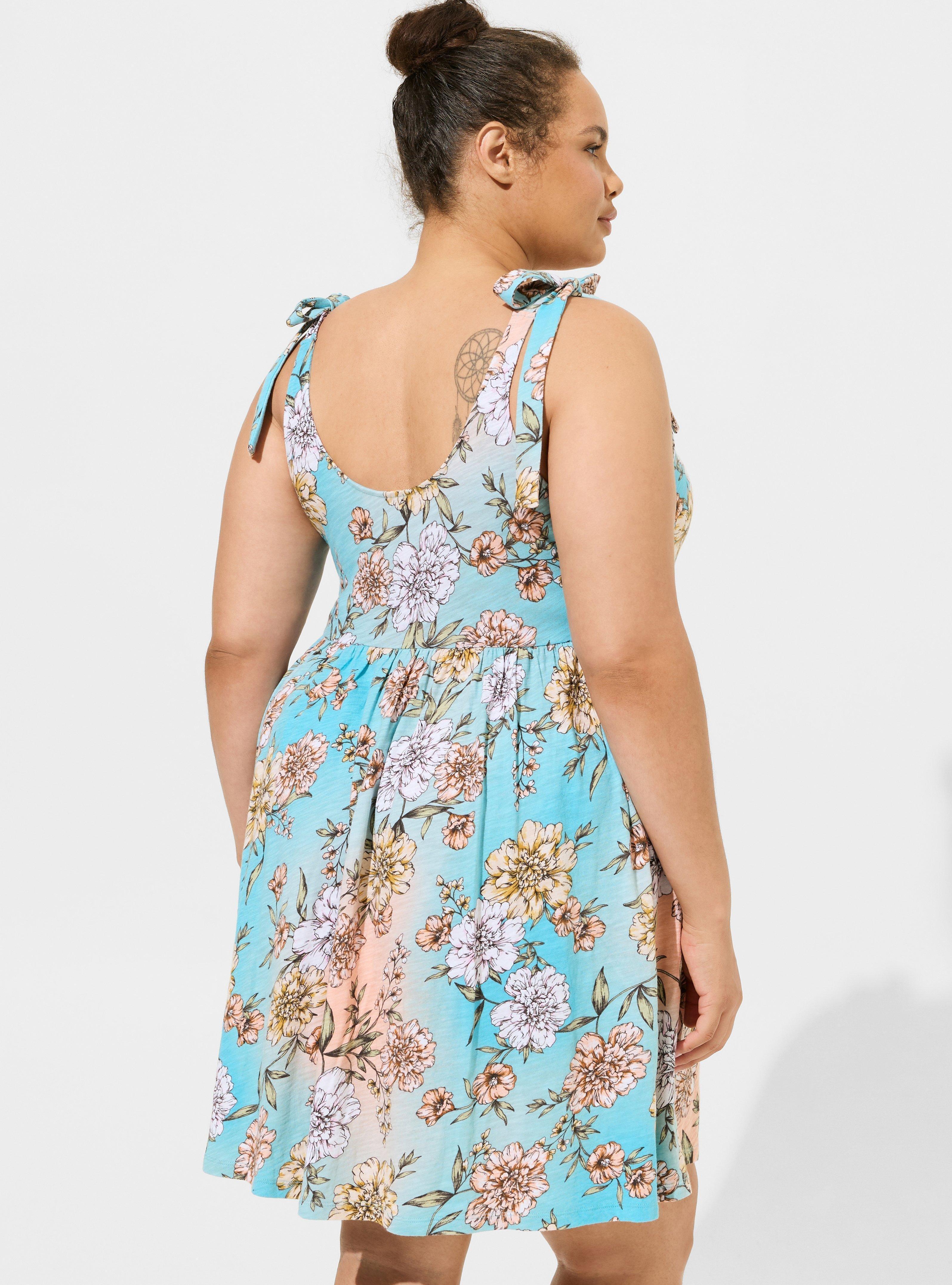 Plus Size - Mini Cotton Slub Tie Shoulder Beach Dress - Torrid
