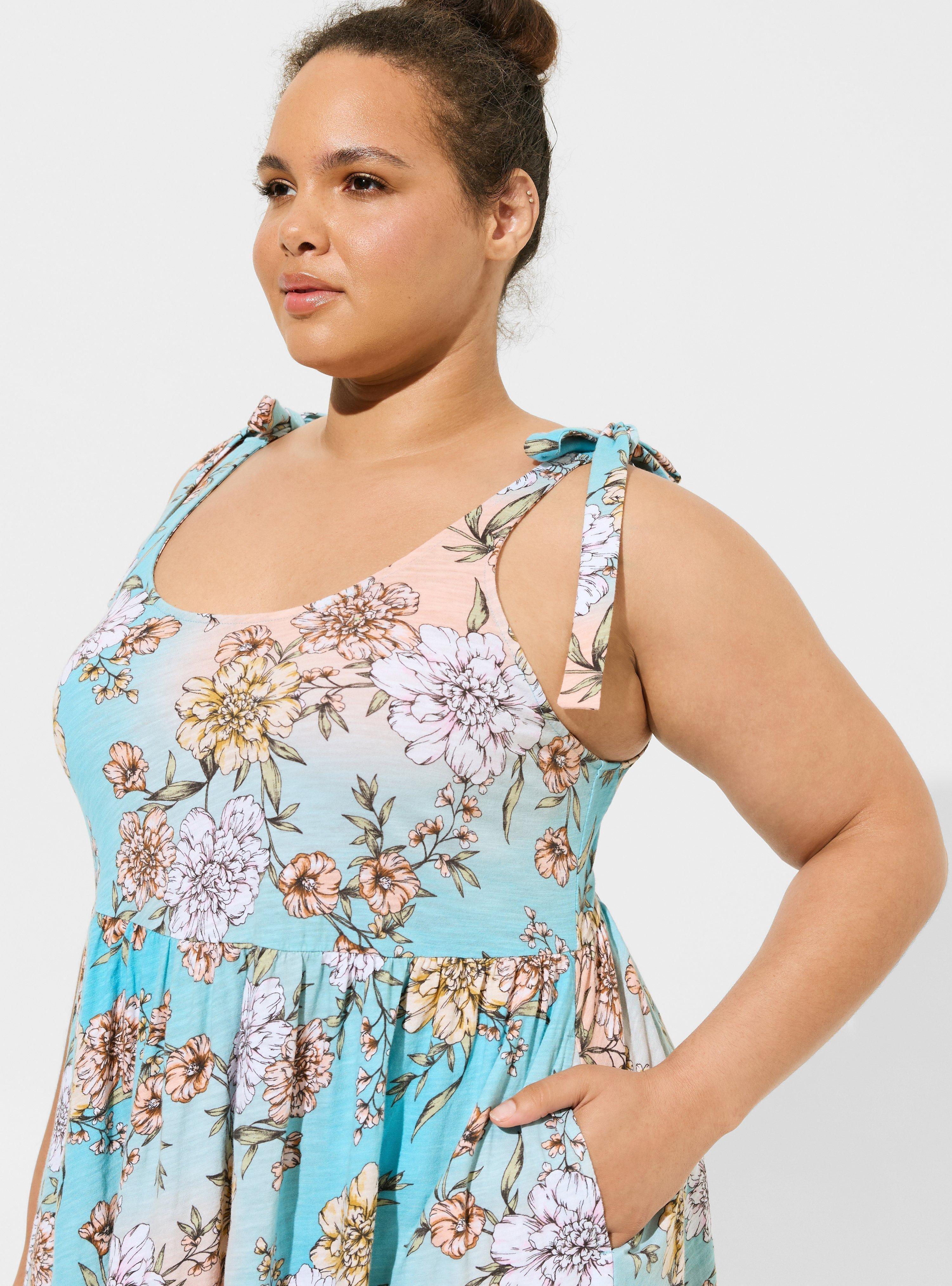 Plus Size - Mini Cotton Slub Tie Shoulder Beach Dress - Torrid