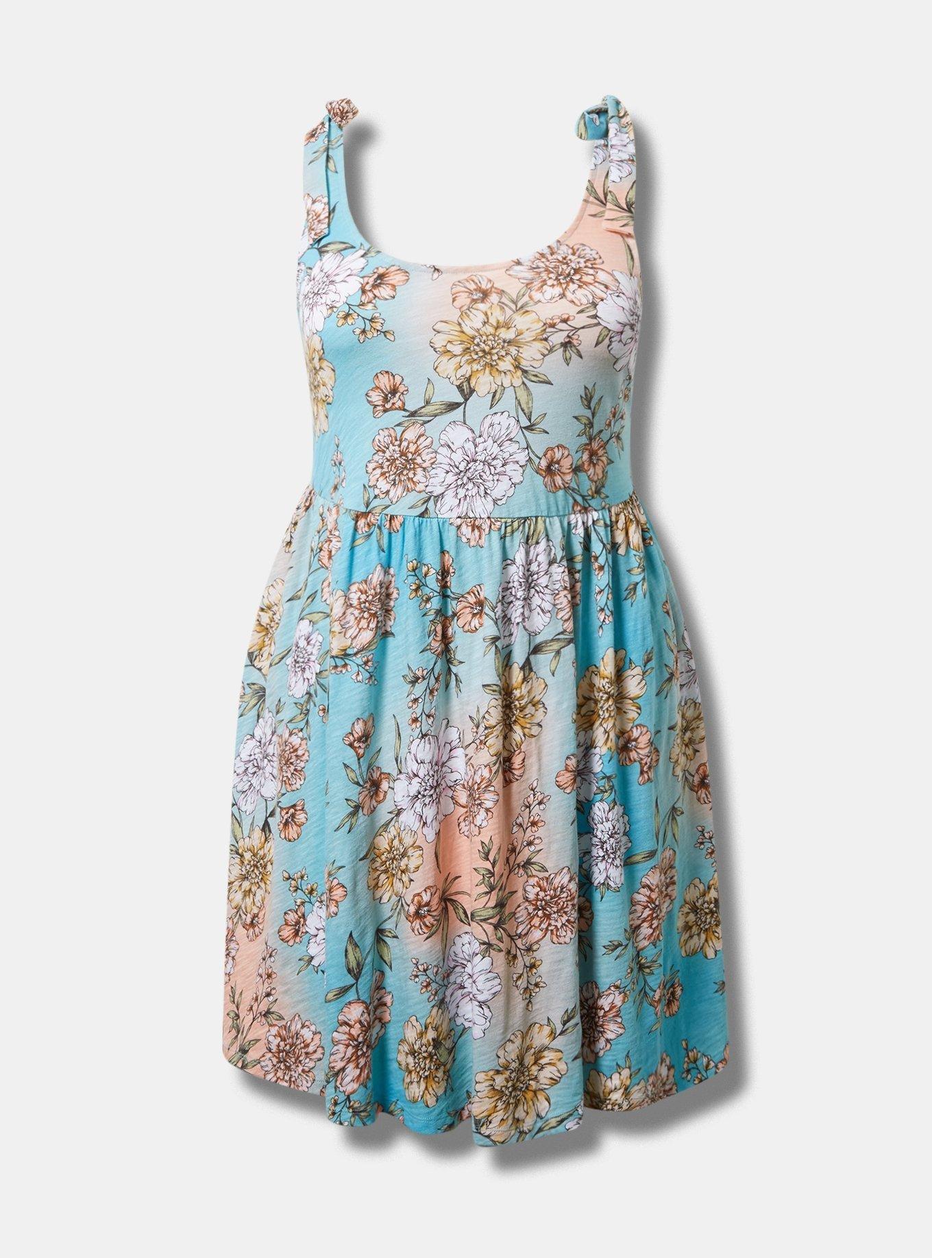 Plus Size - Mini Cotton Slub Tie Shoulder Beach Dress - Torrid