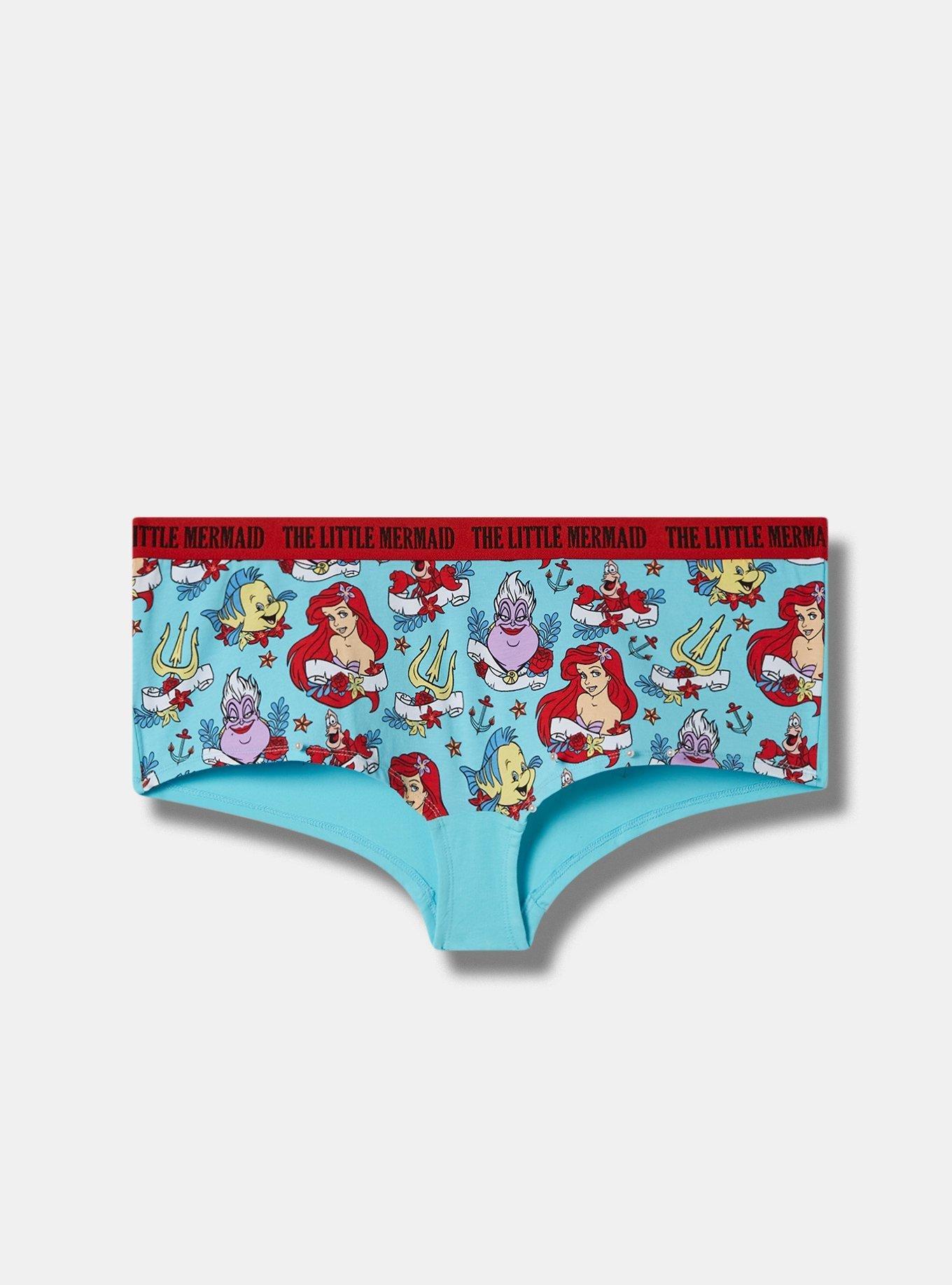 Plus Size - Little Mermaid Cotton Mid Rise Boyshort Panty - Torrid
