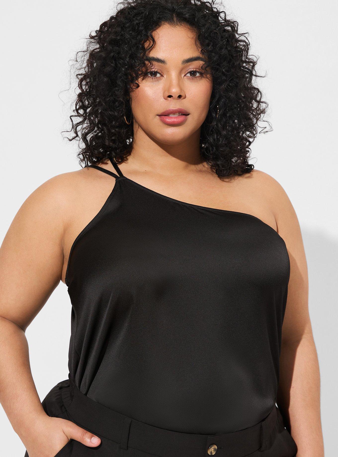 Plus Size - Satin One Shoulder Strappy Top - Torrid