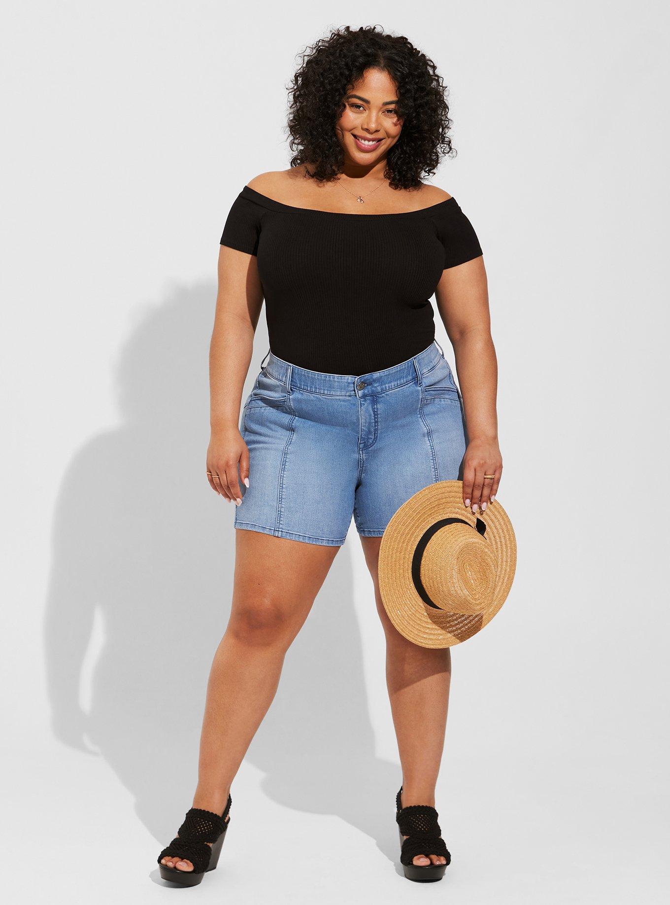 Plus Size - Everyday Rib Off The Shoulder Bodysuit - Torrid