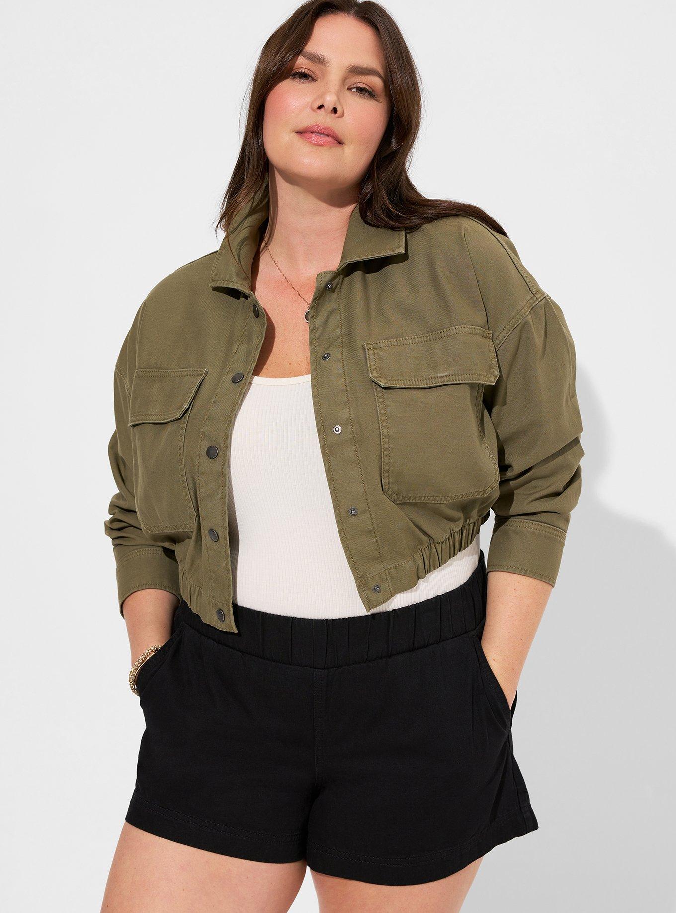 Plus Size - Cotton Twill Cropped Jacket - Torrid