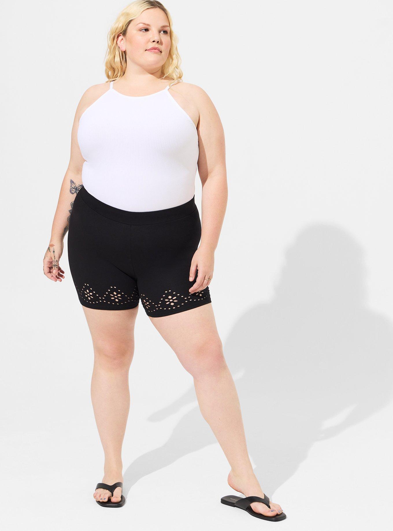 Plus Size - 5 Inch Signature Waist Laser Cut Bike Short - Torrid