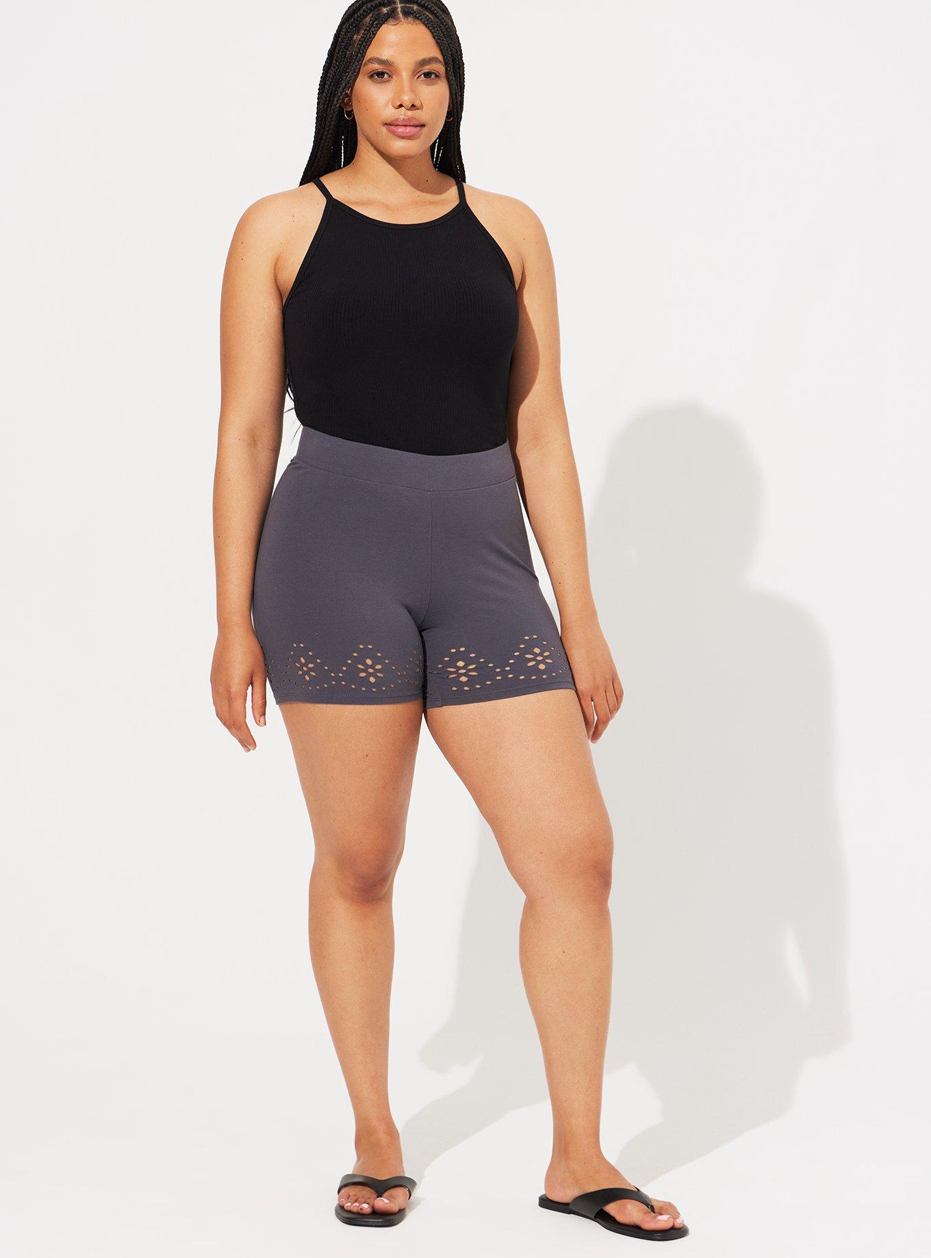 Plus Size - 5 Inch Signature Waist Laser Cut Bike Short - Torrid