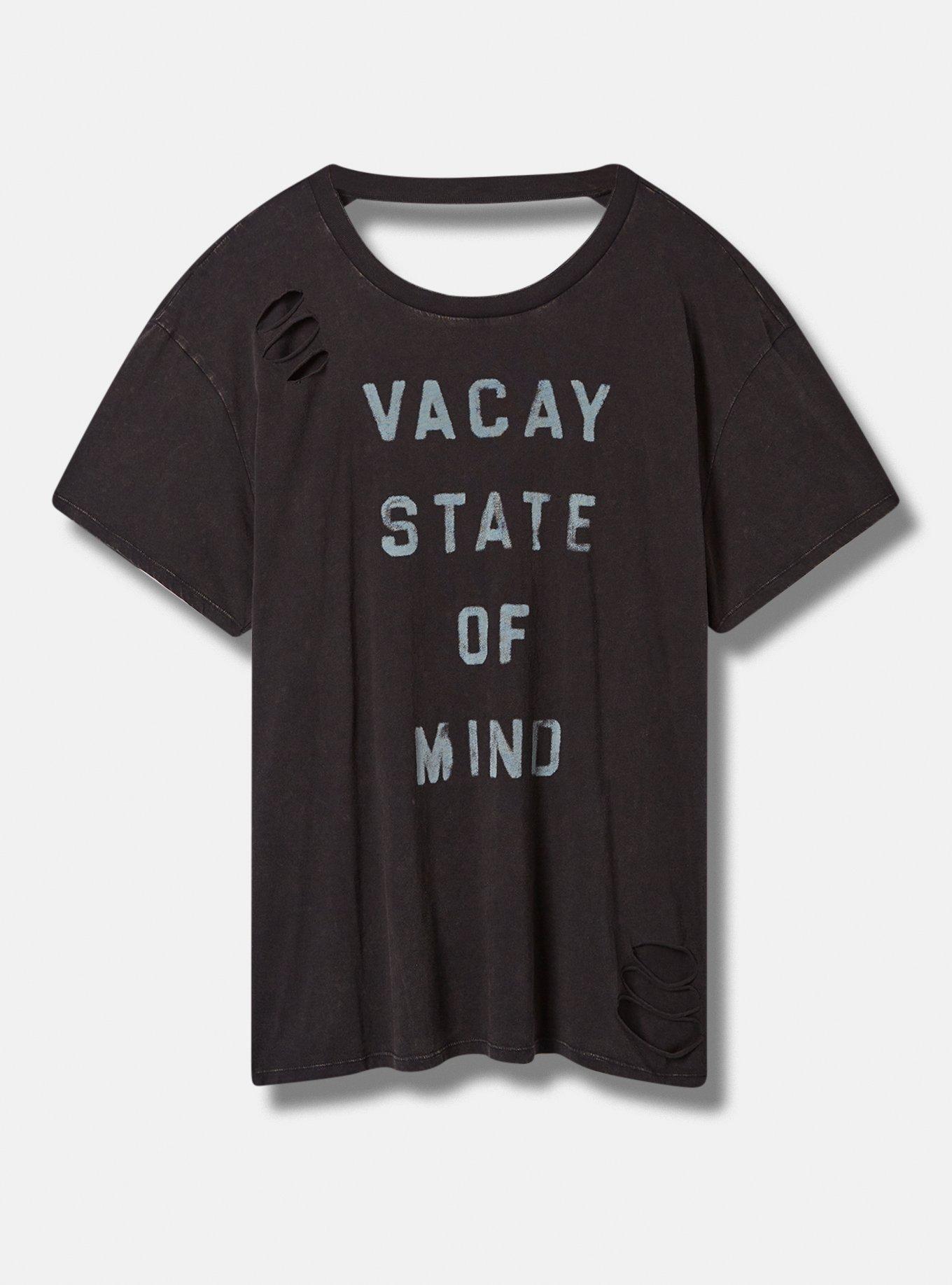 Plus Size - Vacay Relaxed Fit Cotton Crew Neck Open Back Tee - Torrid