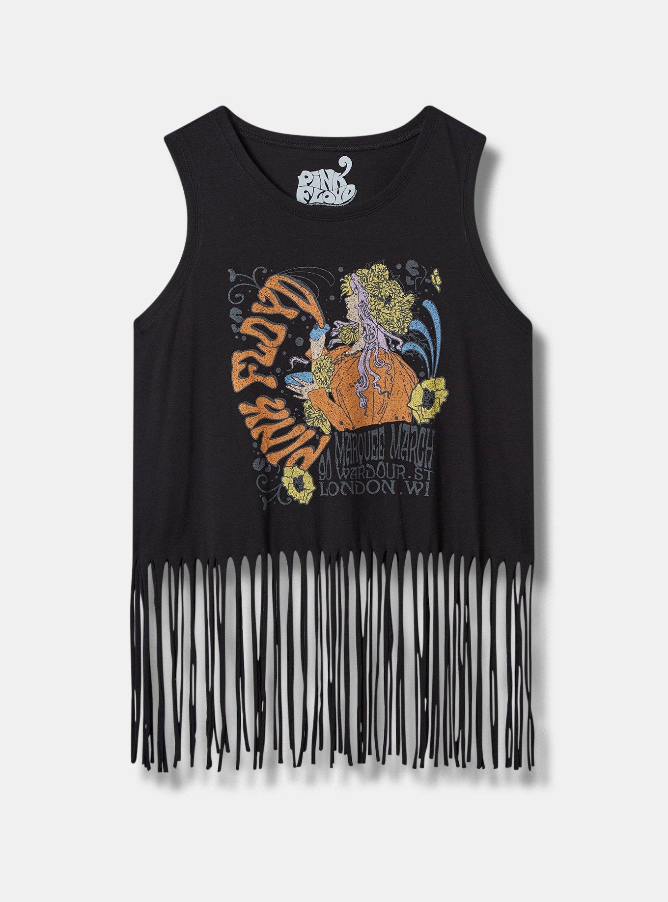 Plus Size - Pink Floyd Classic Fit Cotton Fringe Tank - Torrid