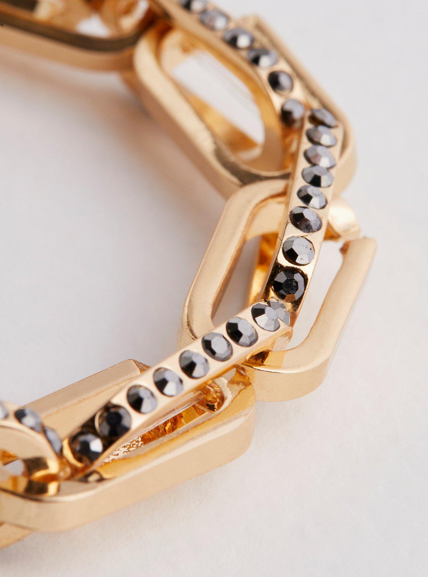 Plus Size - Pave Link Stretch Bracelet - Torrid