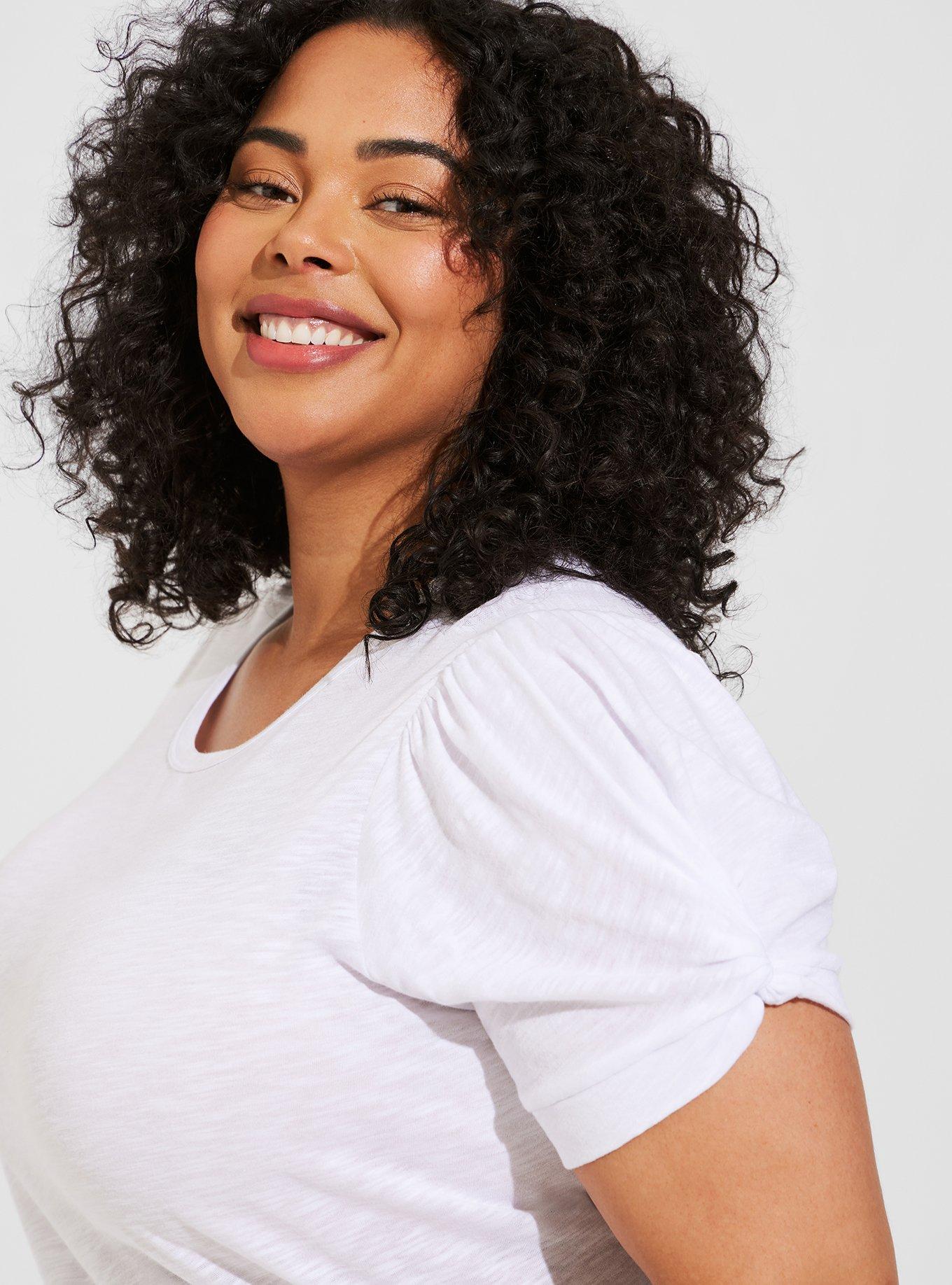 Plus Size - Cotton Modal Slub Crew Twist Sleeve Tee - Torrid