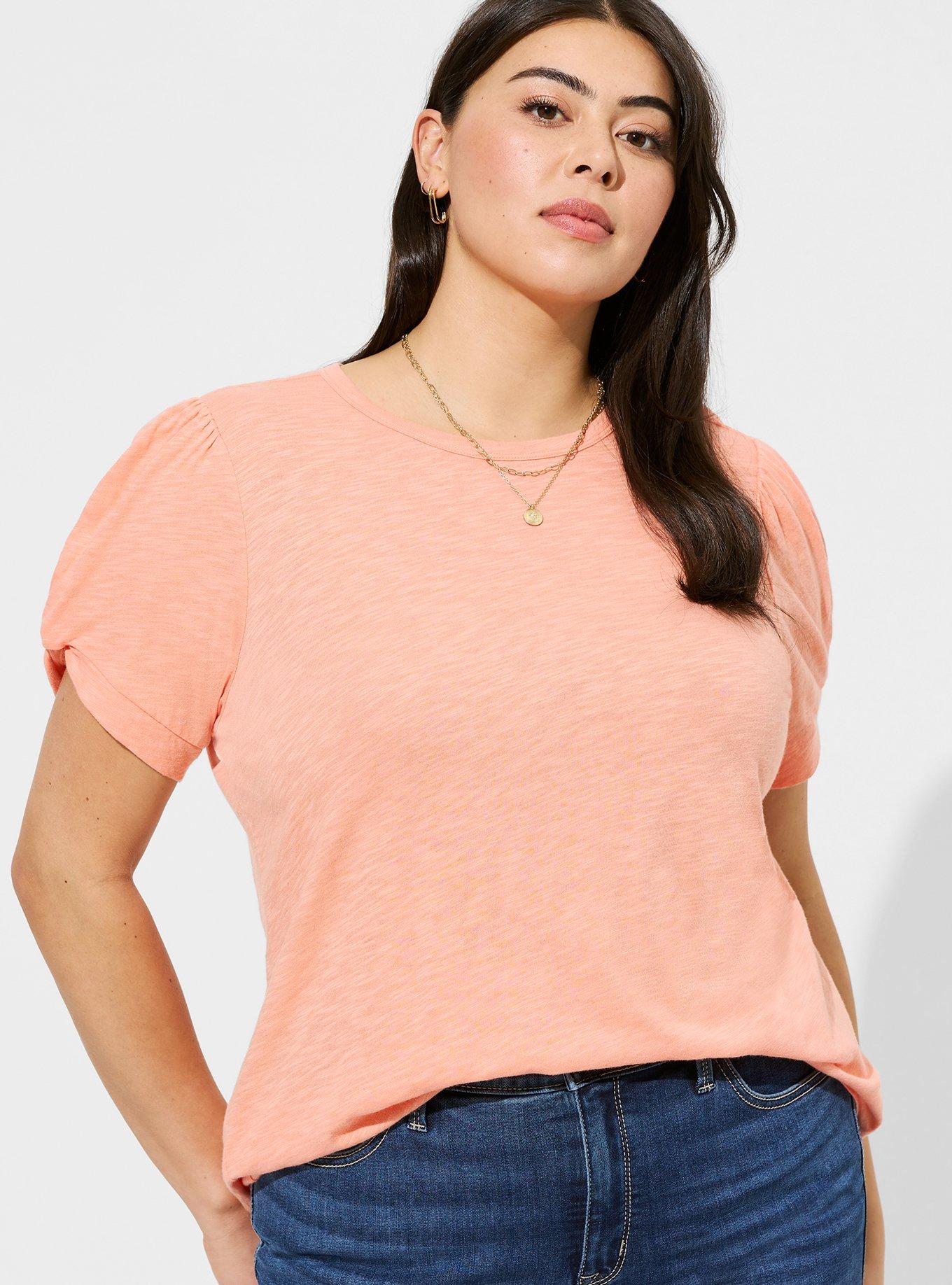 Plus Size - Cotton Modal Slub Crew Twist Sleeve Tee - Torrid