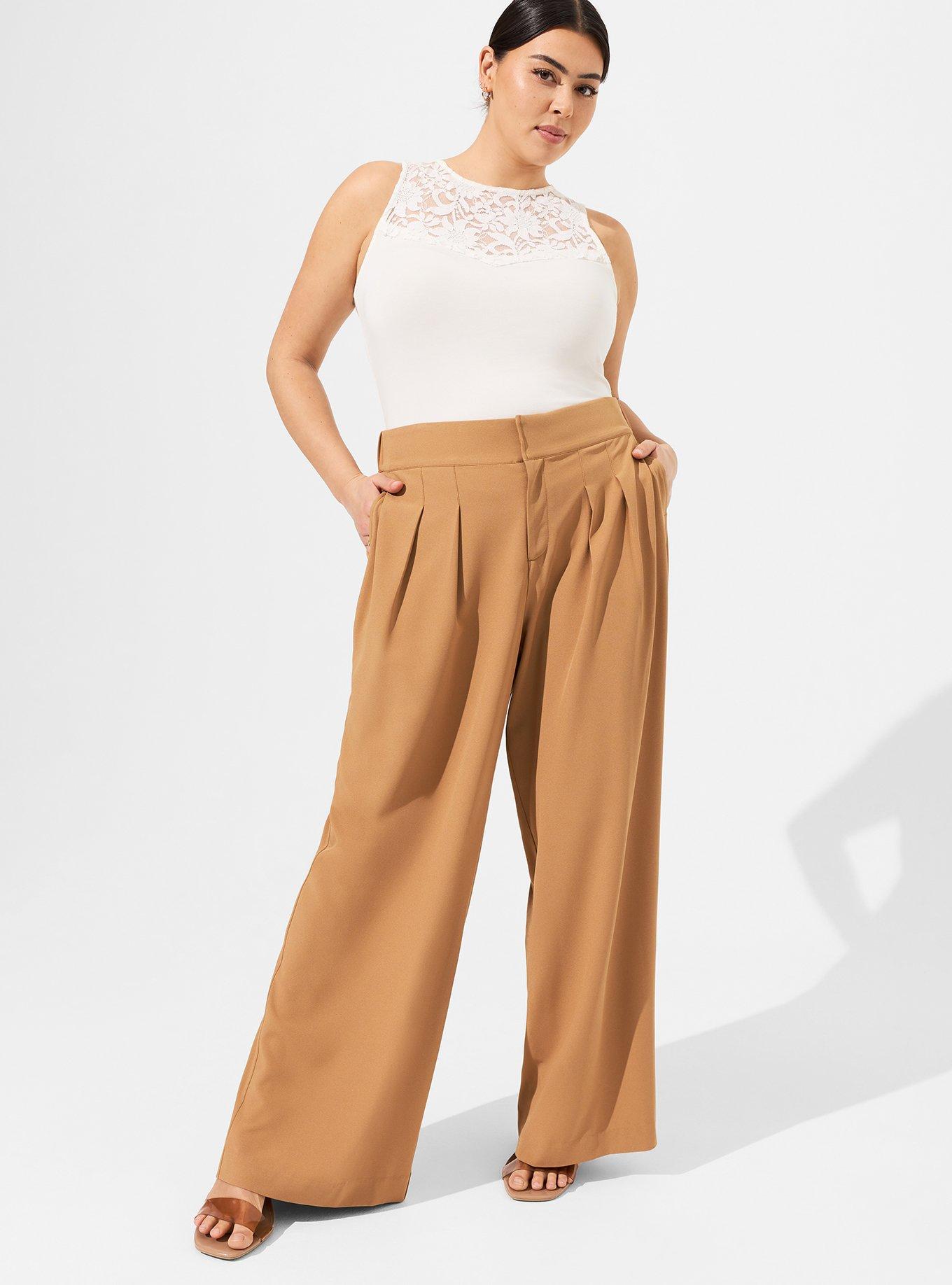 Plus Size - Wide Leg Studio Crepe High Rise Pant - Torrid