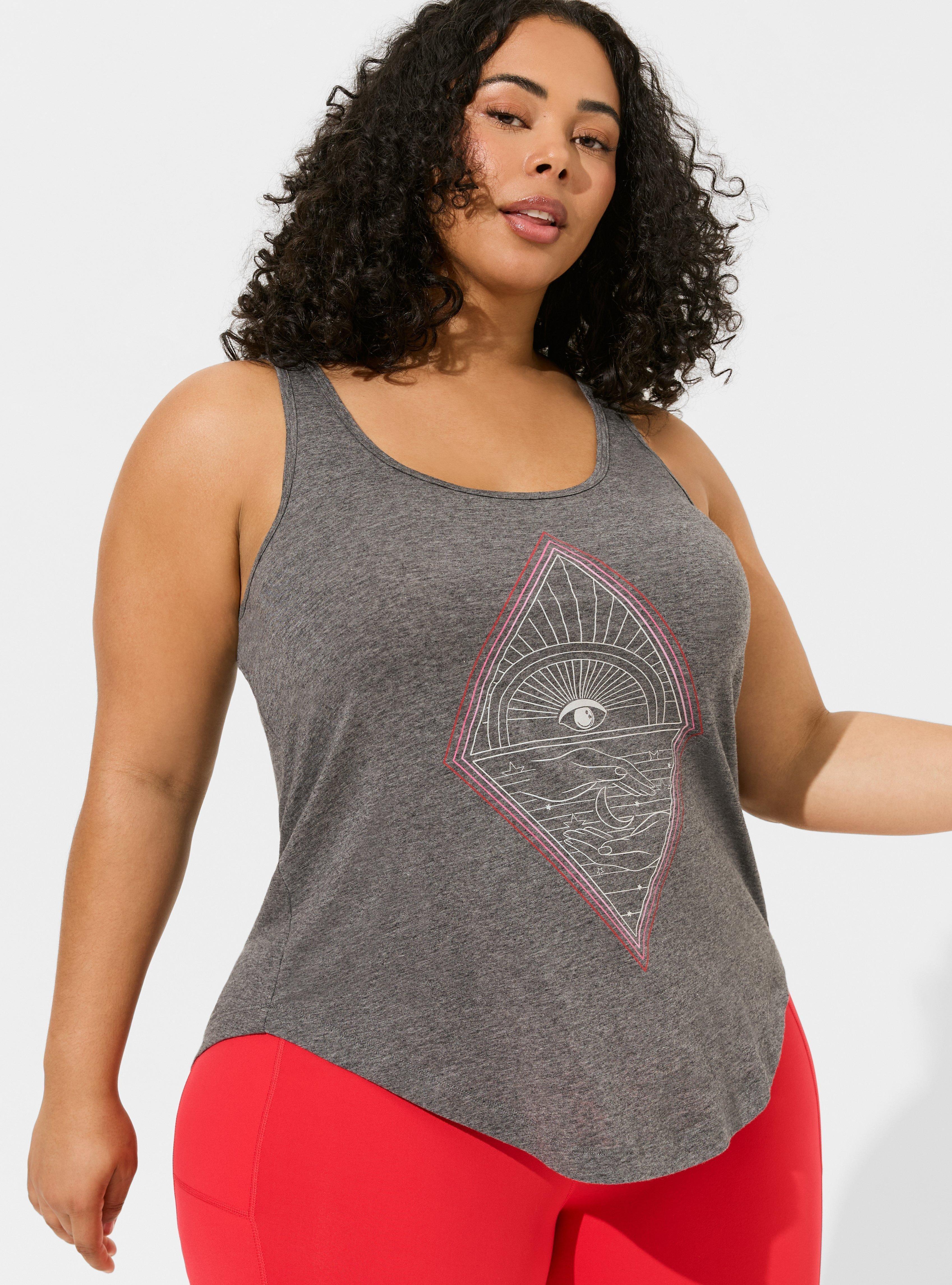 Plus Size - Performance Cotton Key Hole Sleeveless Active Tank - Torrid