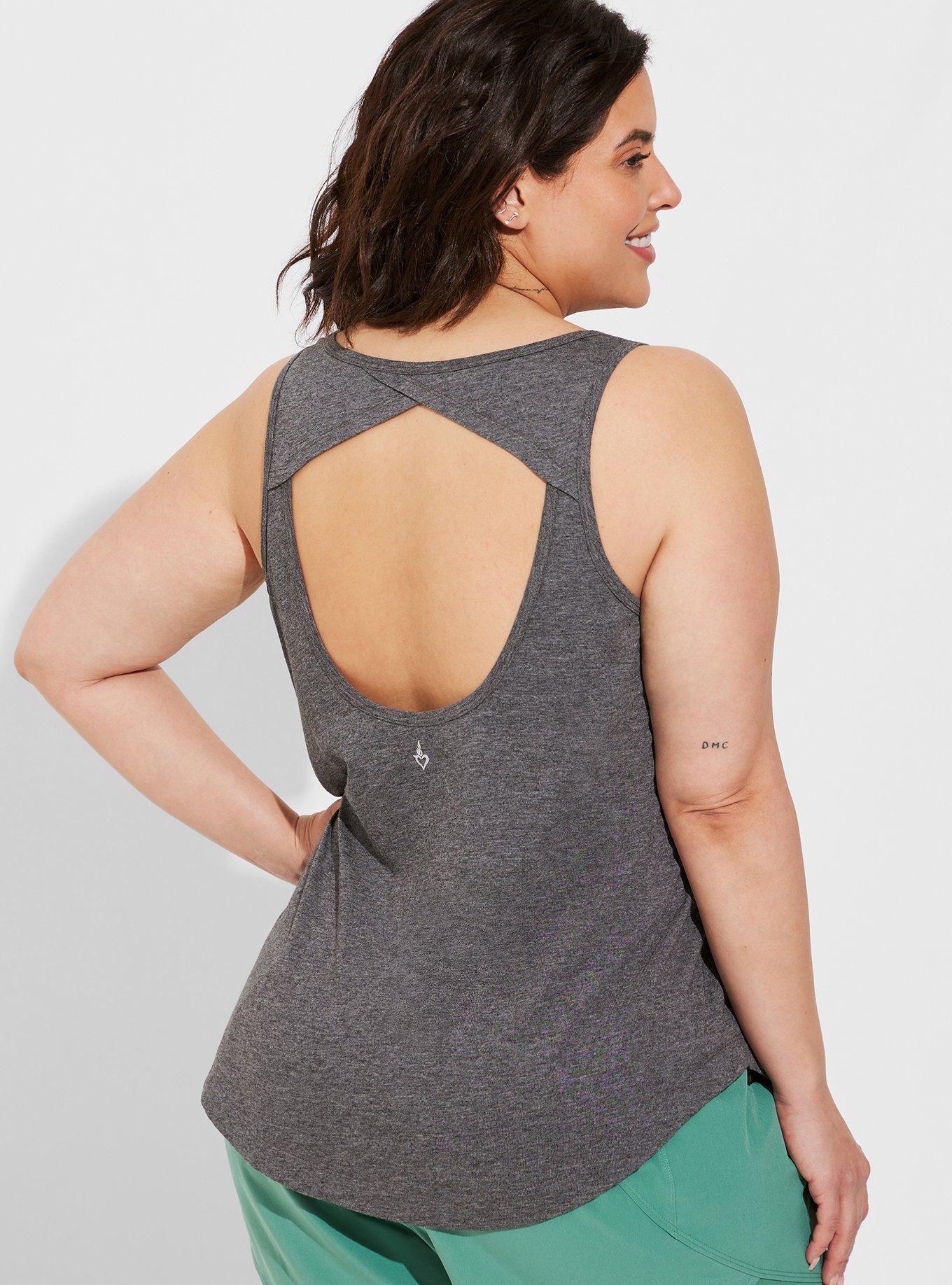 Plus Size - Performance Cotton Key Hole Sleeveless Active Tank - Torrid