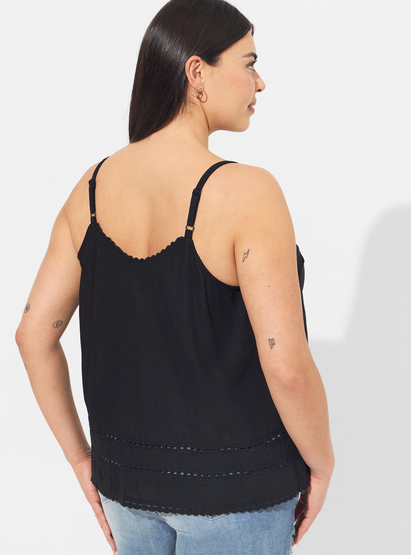 Plus Size - Linen Pintuck Crop Tank Top - Torrid