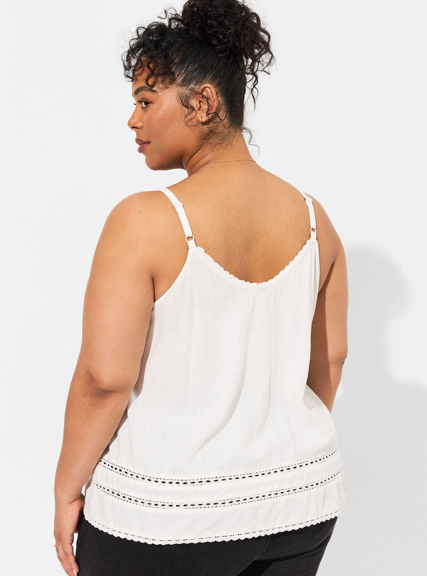 Plus Size - Linen Pintuck Crop Tank Top - Torrid