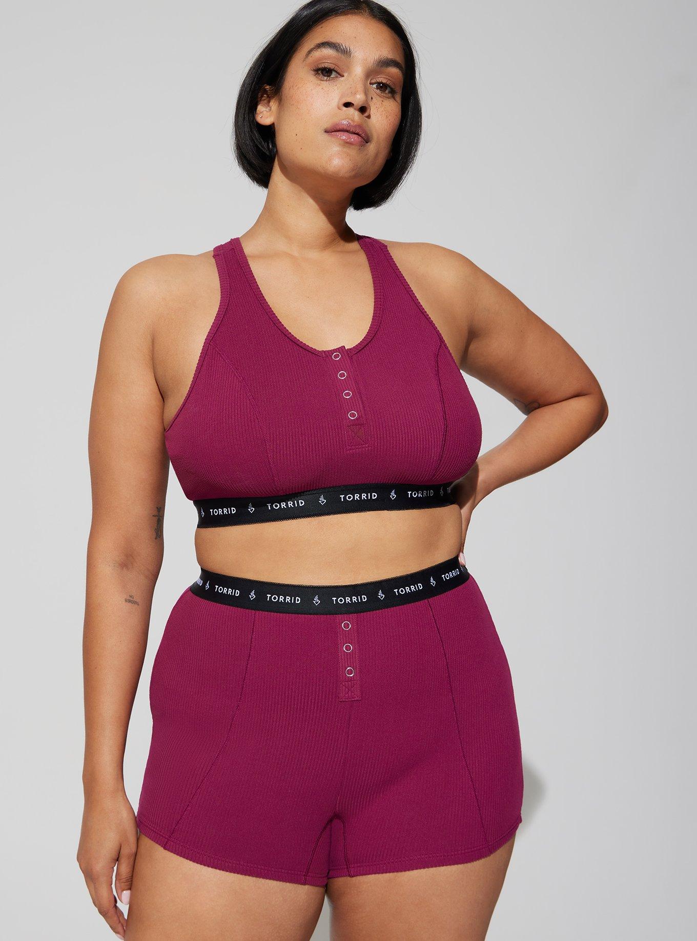 Plus Size - Cotton Ribbed Mid-Rise Shortie Logo Panty - Torrid