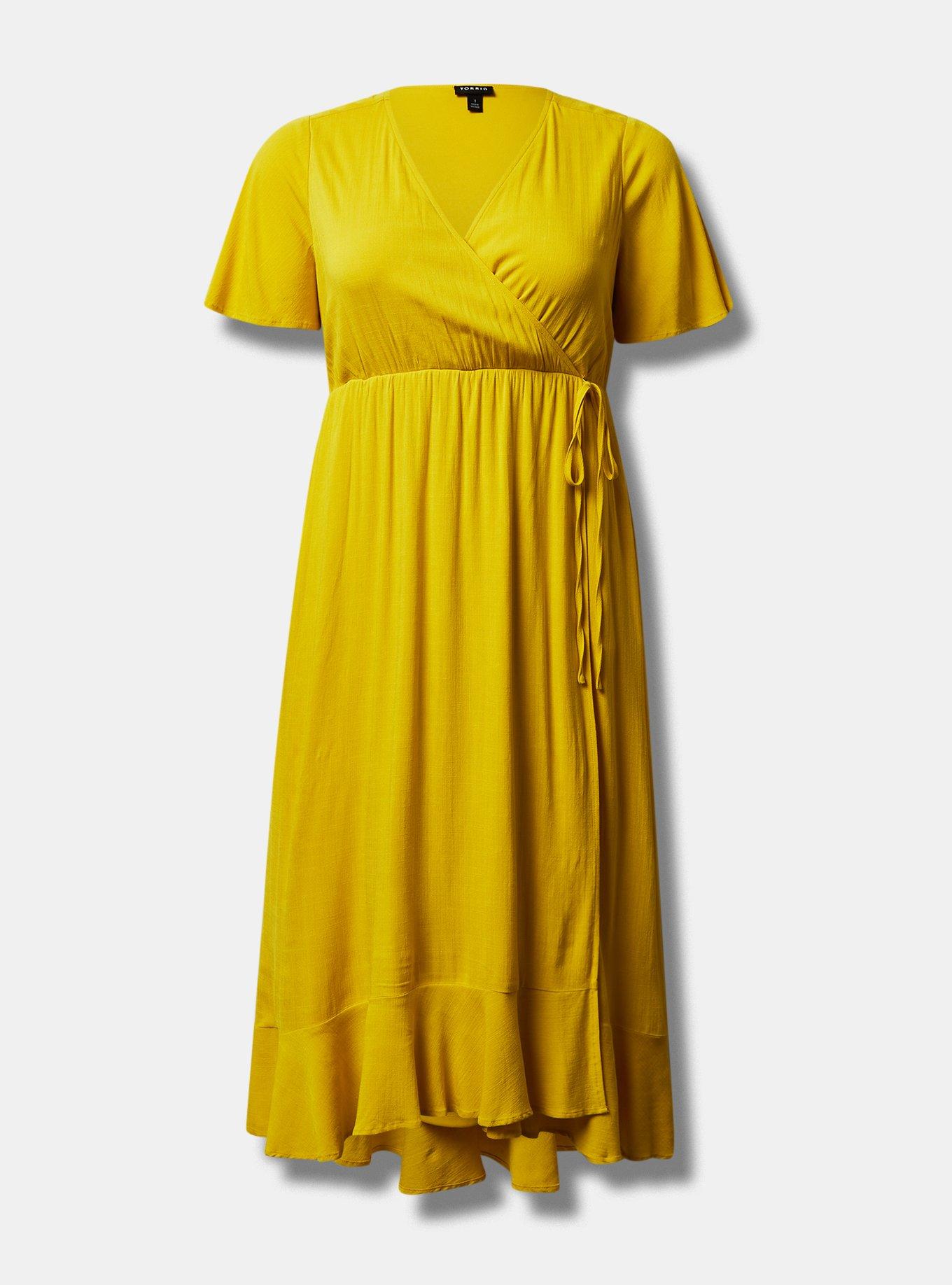 Plus Size - Maxi Rayon Slub Surplice Wrap Dress - Torrid