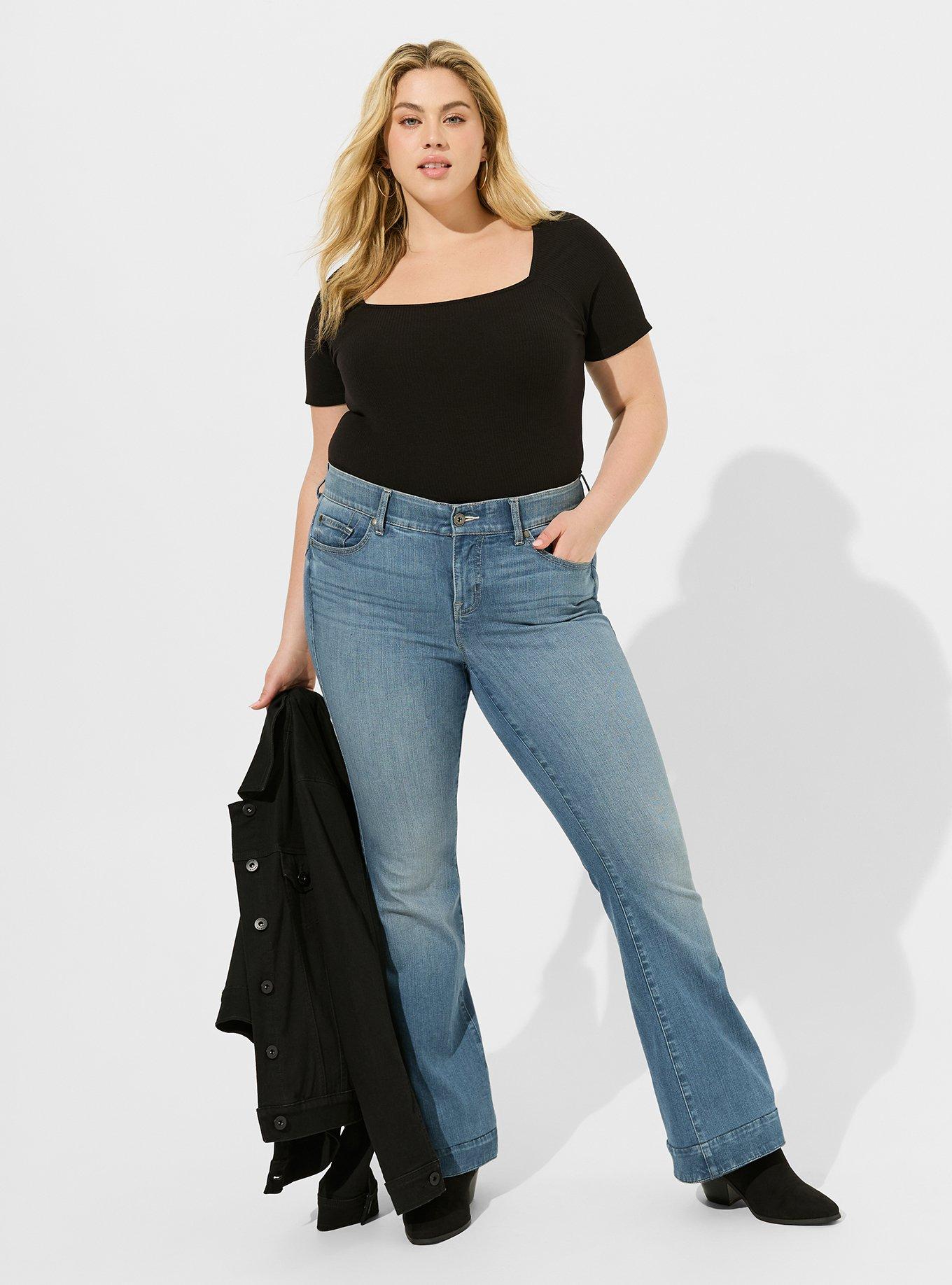 Plus Size - Fitted Super Soft Rib Square Neck Top - Torrid