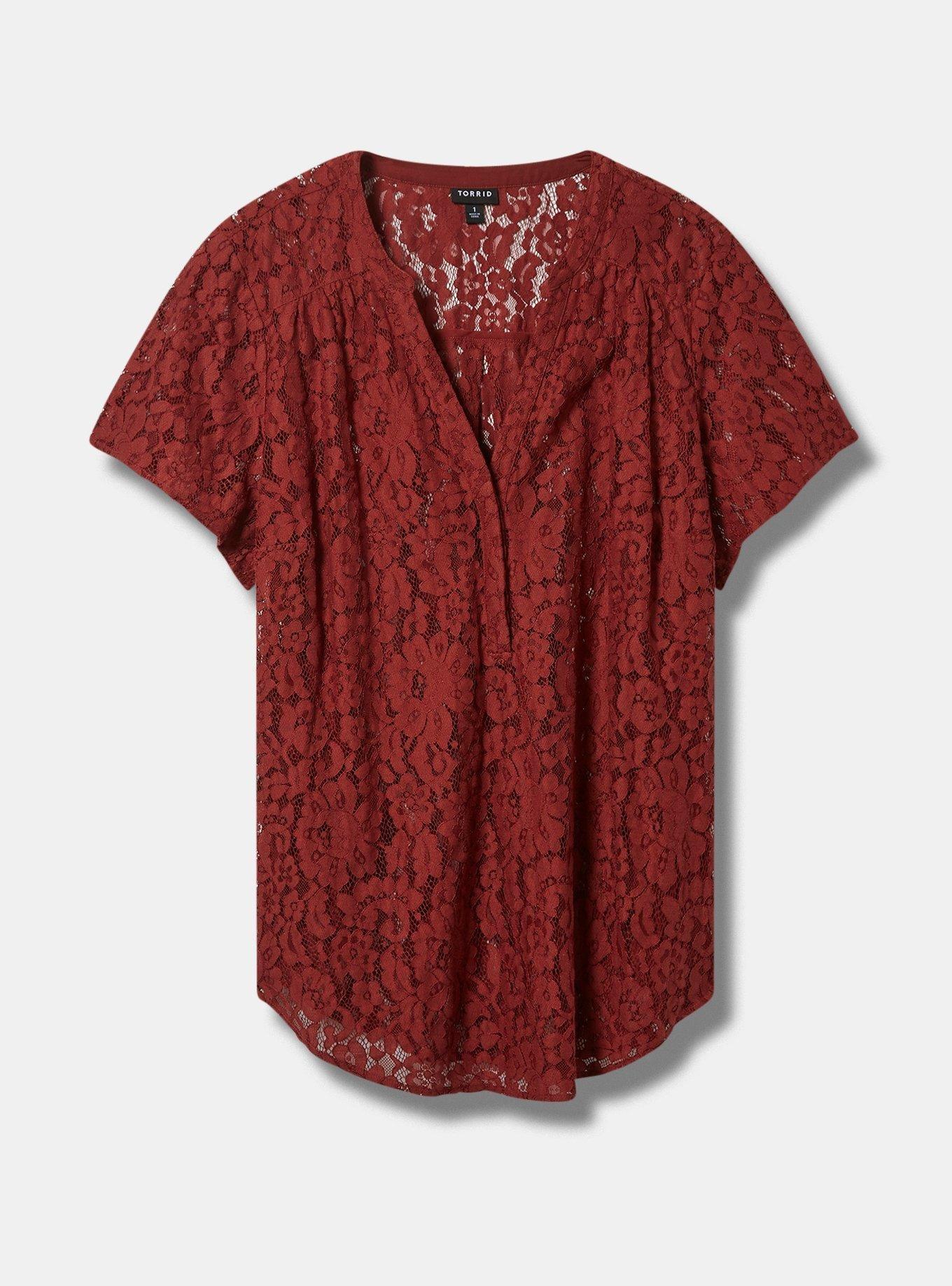 Plus Size - Harper Lace Short Sleeve Blouse - Torrid
