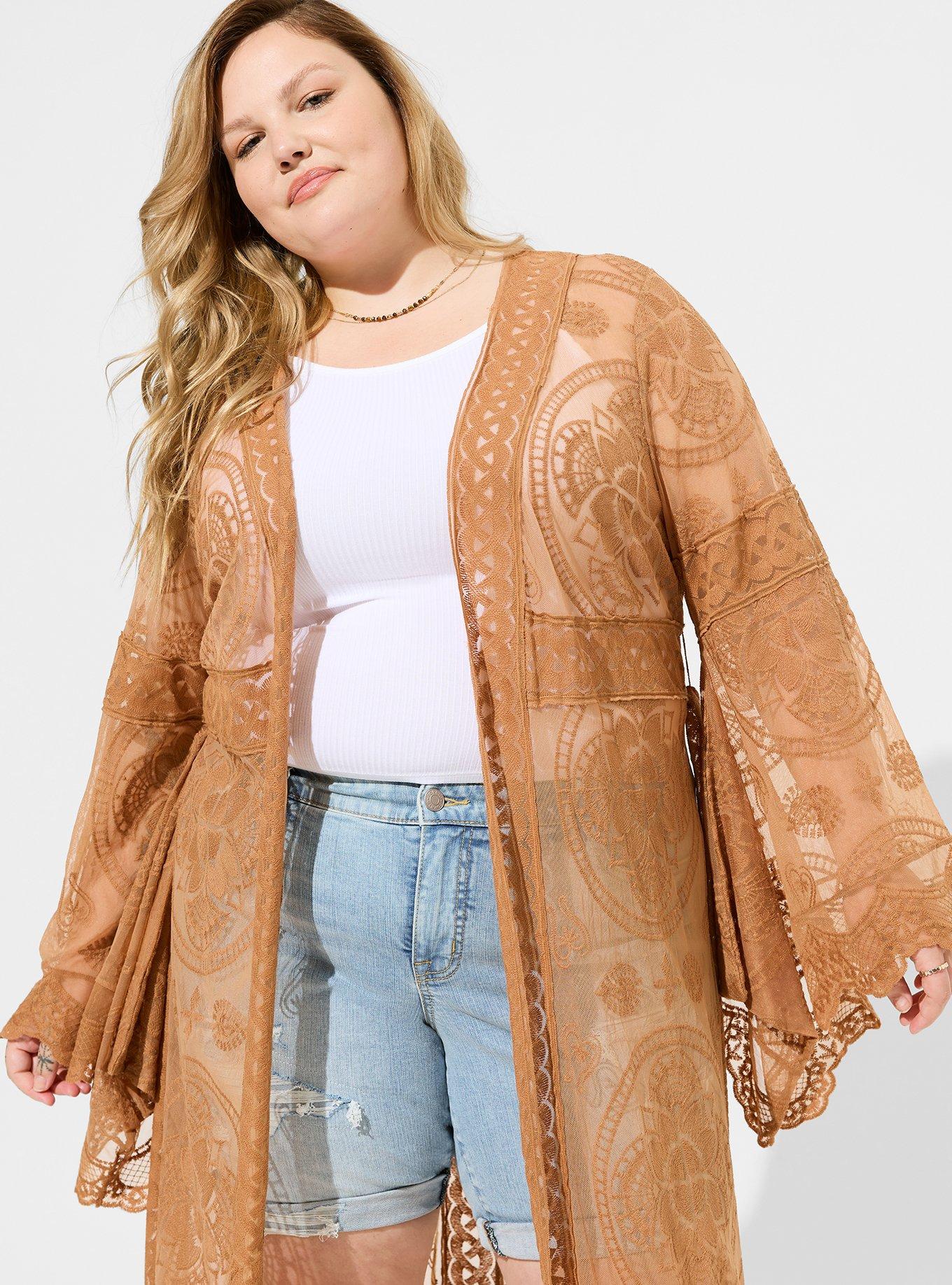 Plus Size - Festi Lace Maxi Kimono - Torrid