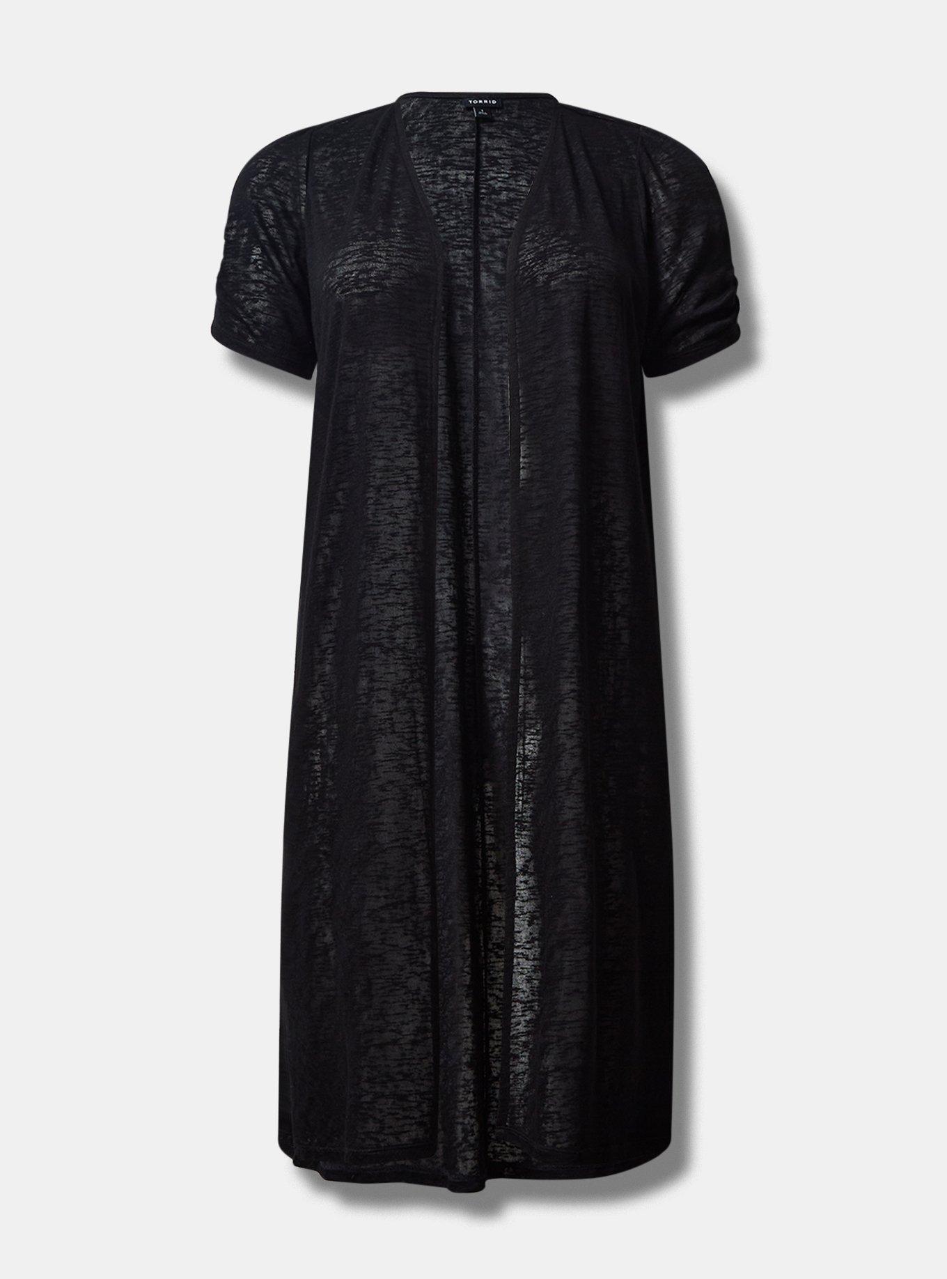 Plus Size - Slub Duster Ruched Short Sleeve - Torrid