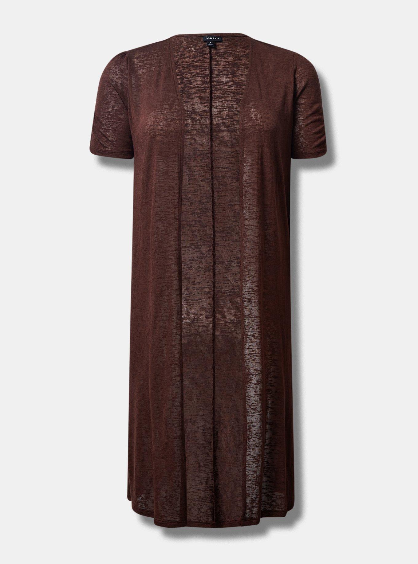 Plus Size - Slub Duster Ruched Short Sleeve - Torrid