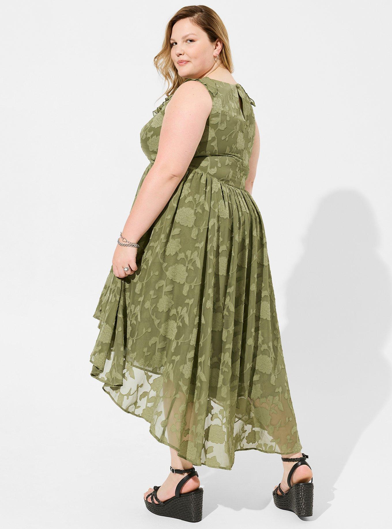 Plus Size - Festi Stretch Lace Hi Lo Lace Up Maxi Dress - Torrid