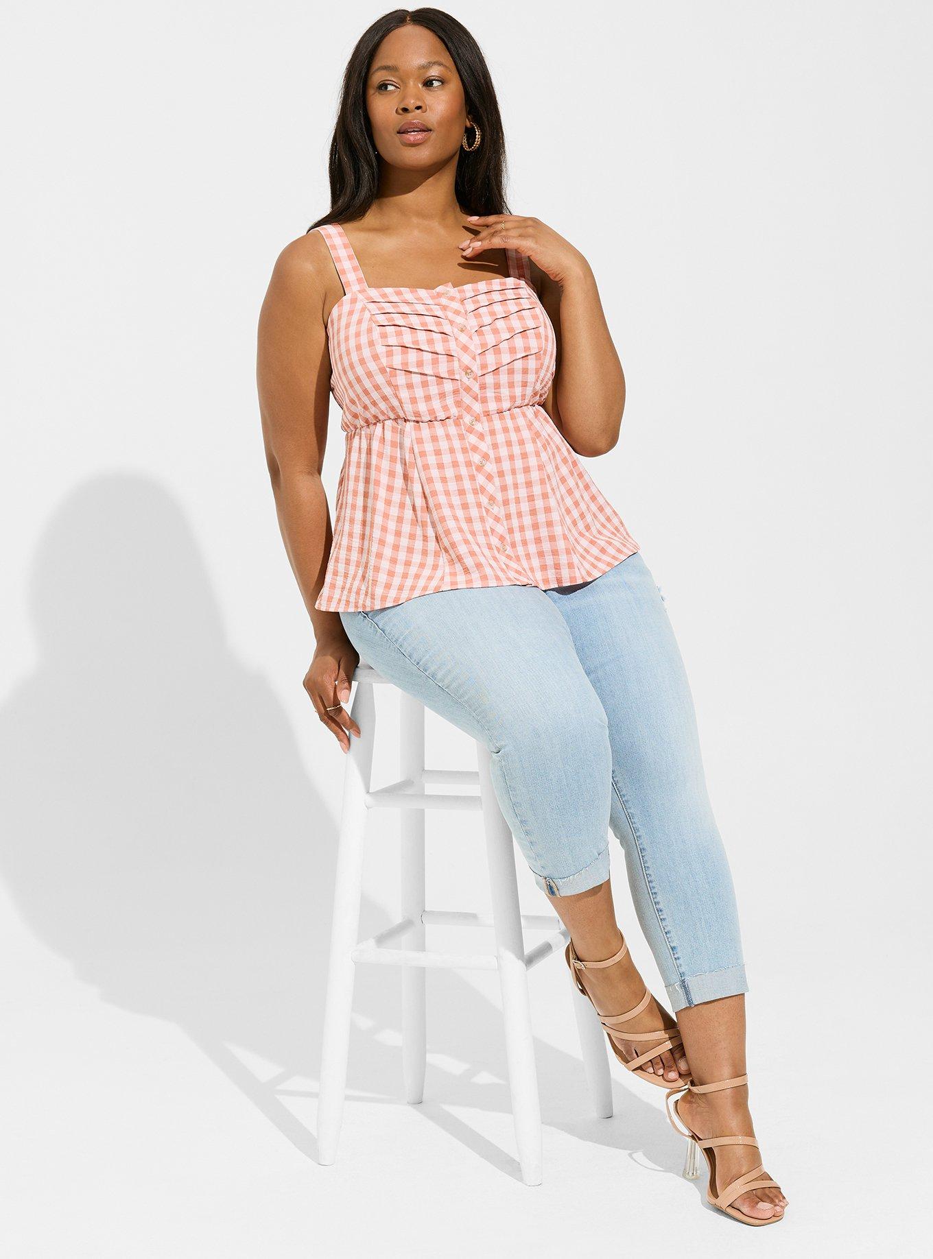 Plus Size - Seersucker Peplum Button Up - Torrid