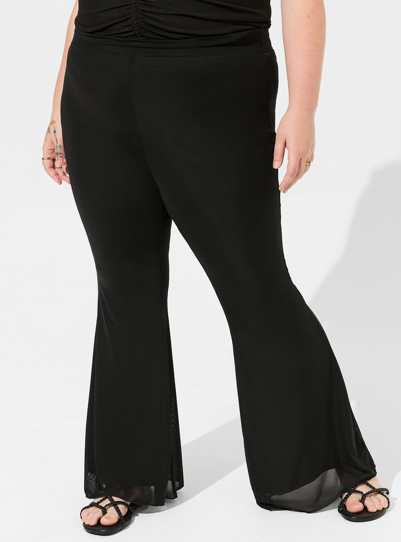 Plus Size - Festi Stretch Mesh Flare Leg Pant - Torrid