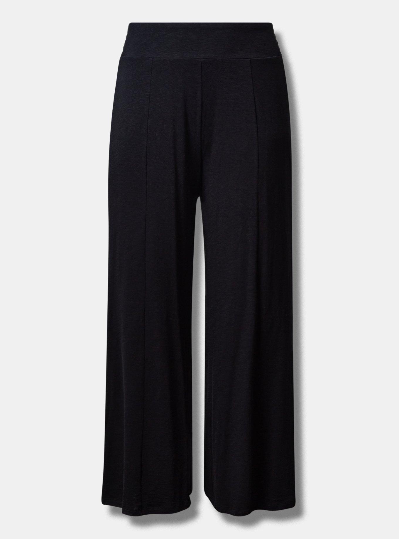 Plus Size - Festi Slub Jersey Wide Leg Pant - Torrid