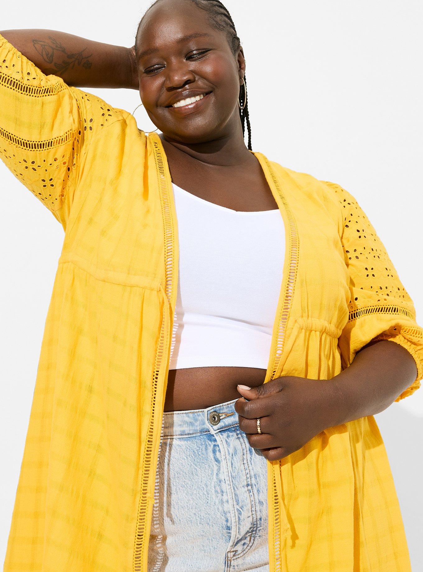 Plus Size - Festi Cotton Eyelet Kimono - Torrid