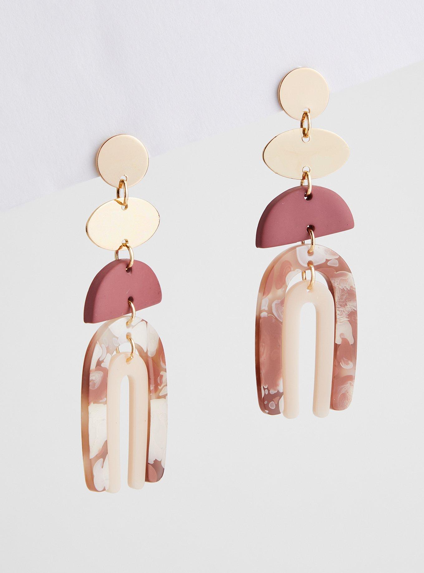 Plus Size - Resin Geometric Statement Earring - Torrid