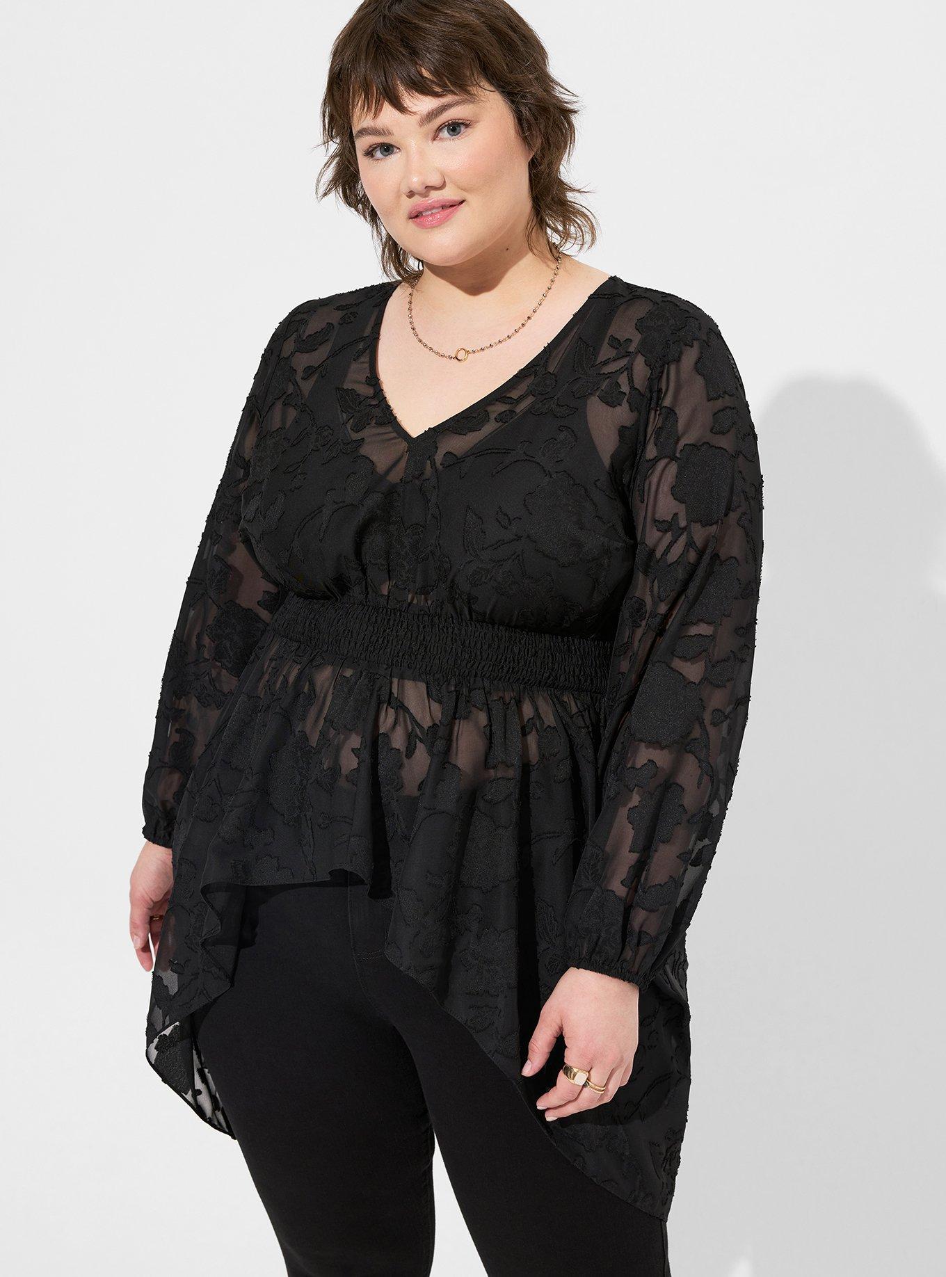 Plus Size - Chiffon Clip Floral Hi-Low Top - Torrid