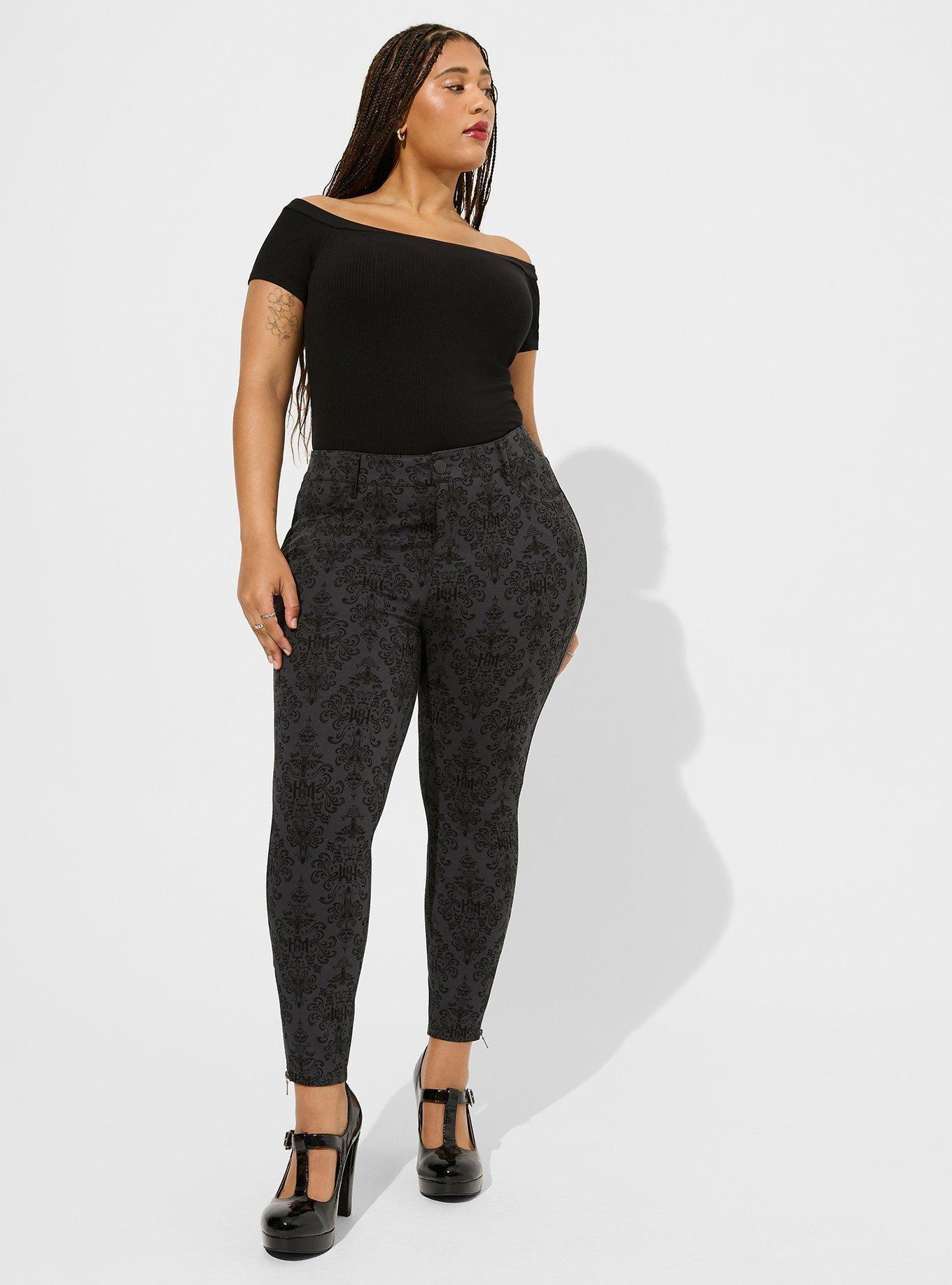 Plus Size - Disney Haunted Mansion Cropped Zip Skinny Ponte Pant - Torrid