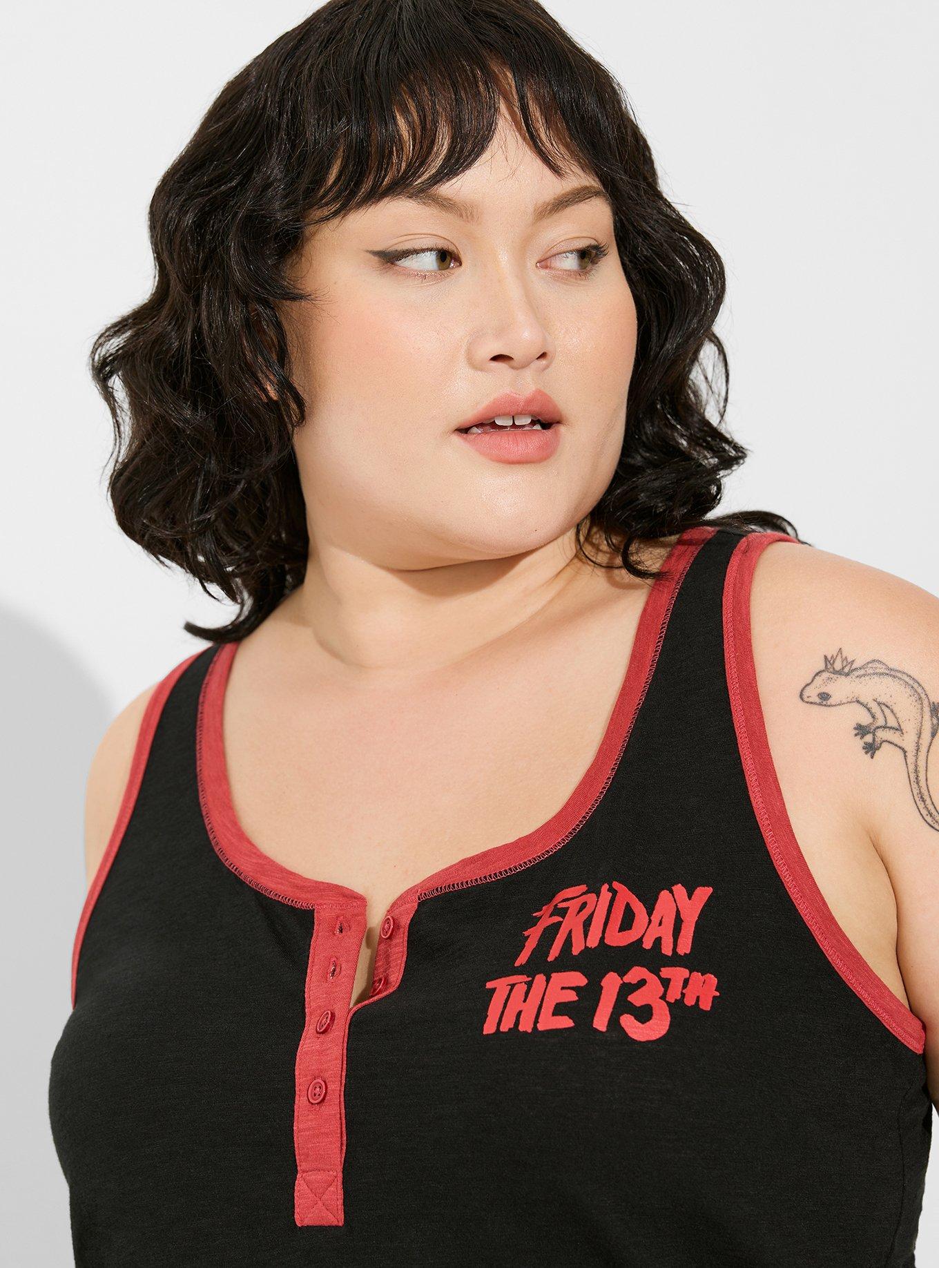 Plus Size - Warner Bros Friday The 13th Henley Sleep Tank - Torrid
