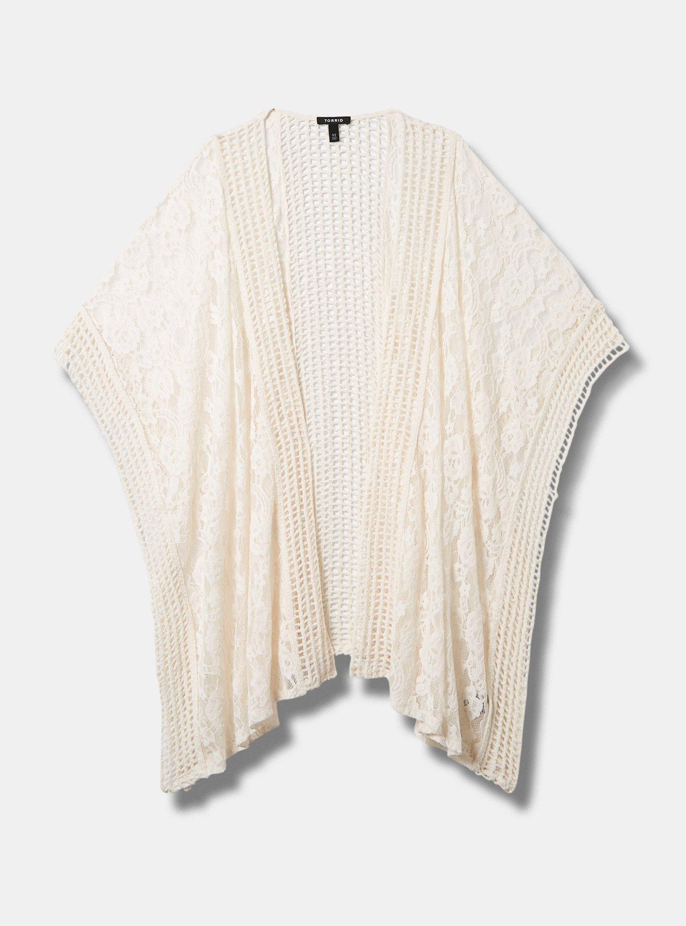 Plus Size - Mixed Lace And Pointelle Poncho - Torrid