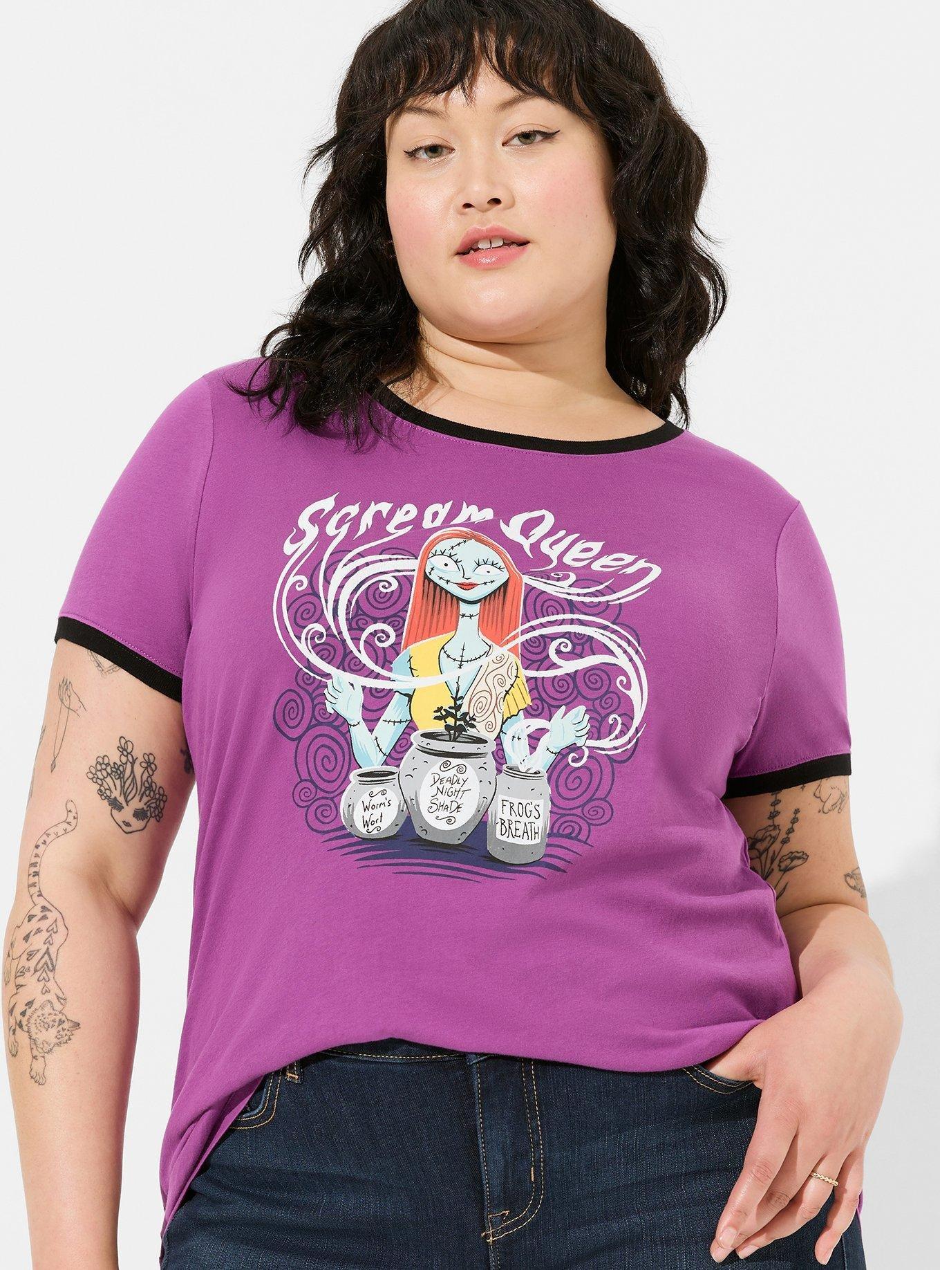 Plus Size - Disney Nightmare Before Christmas Sally Classic Fit Ringer ...