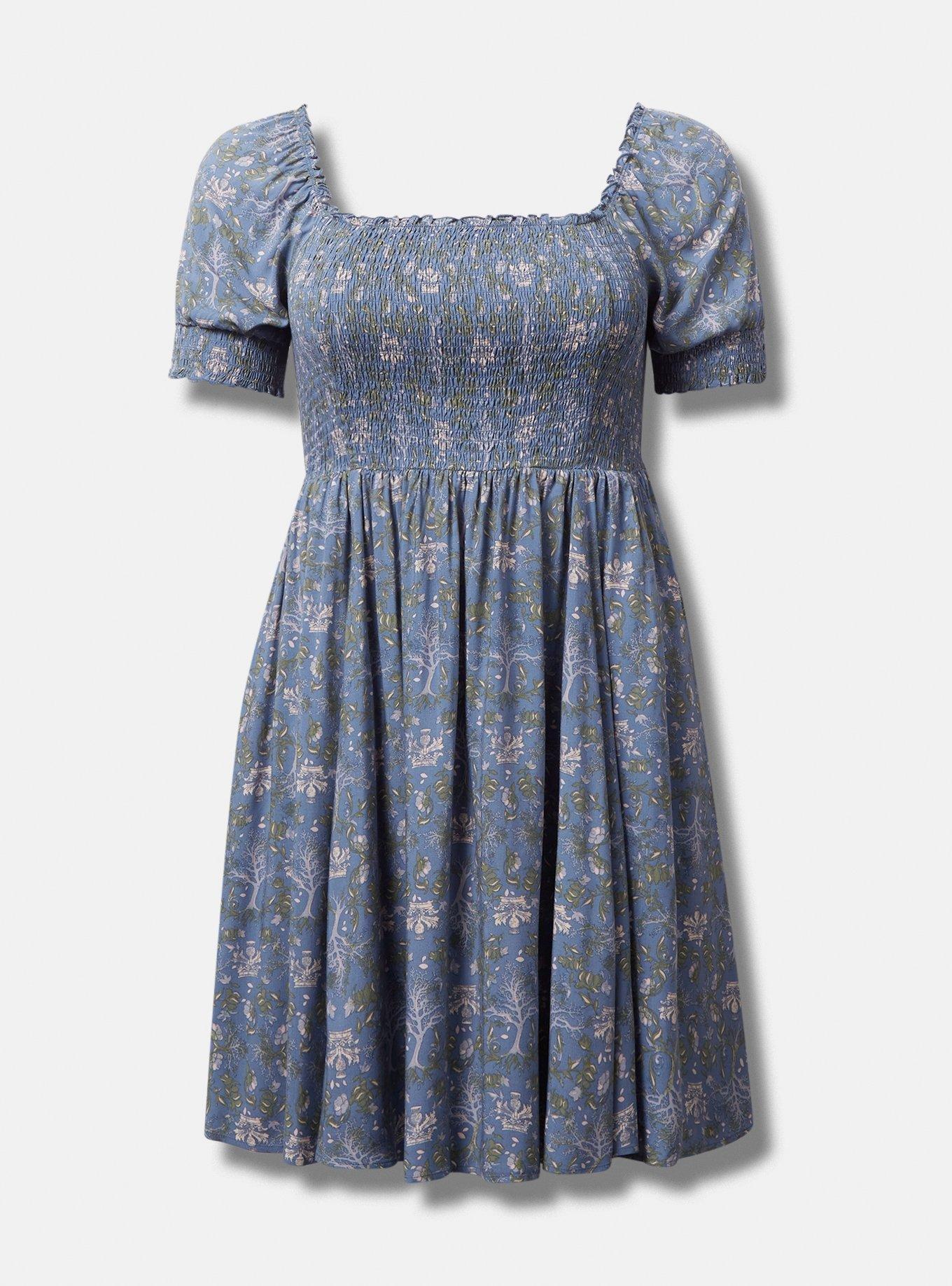 Plus Size - Outlander Mini Challis Smocked Dress - Torrid